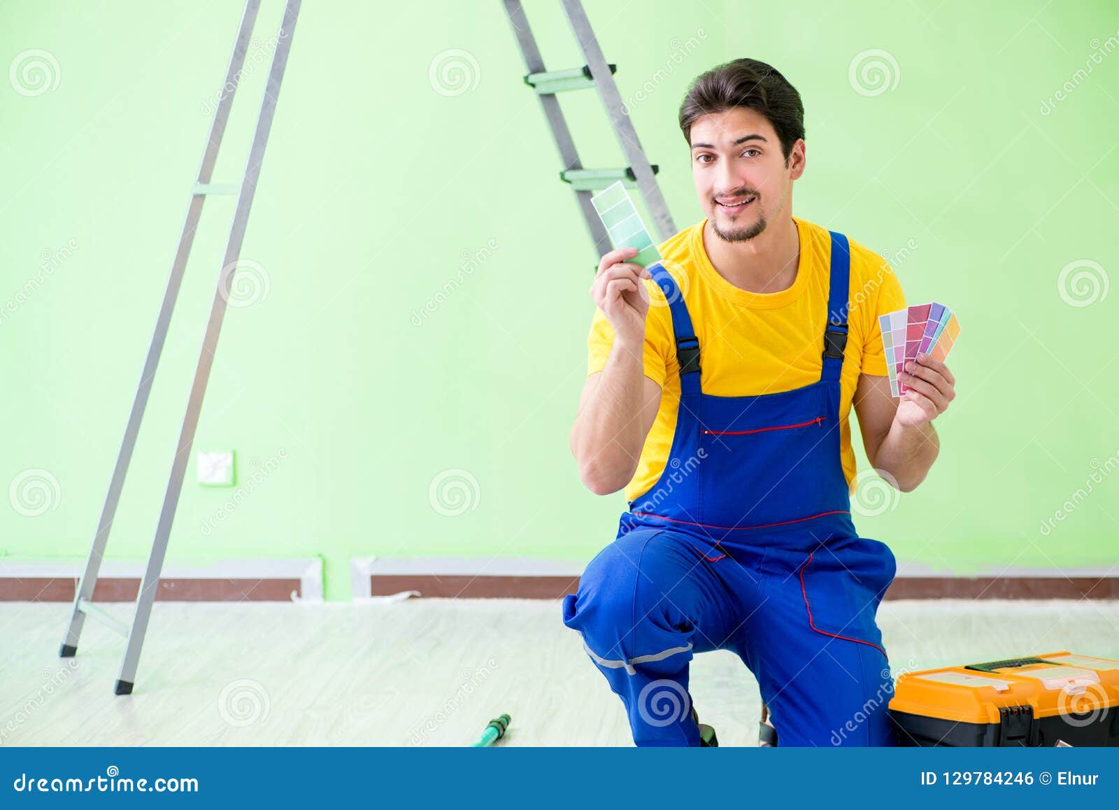 The Young Man Doing Home Renovation Stock Photo - Image of cheerful ...