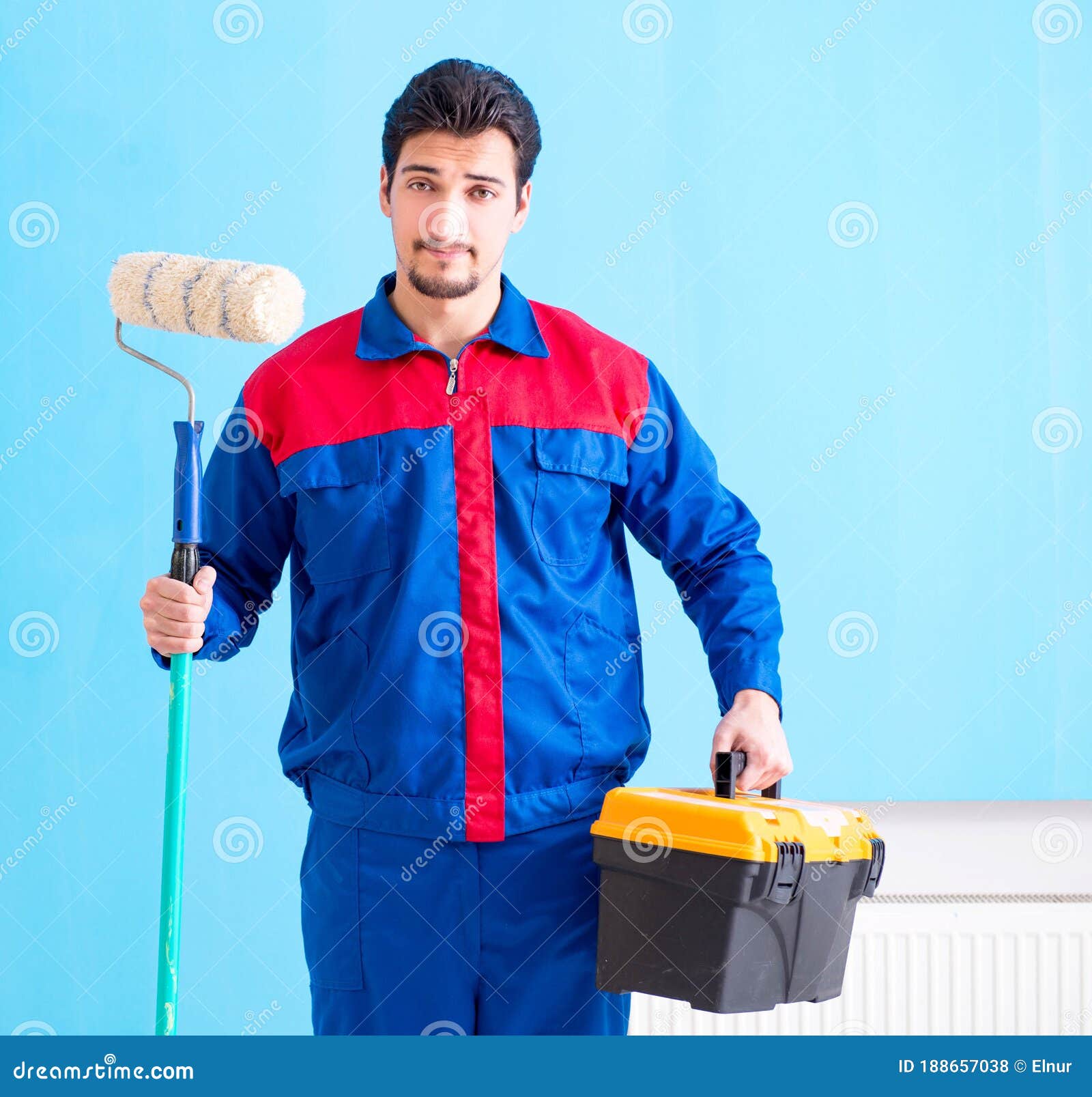 Young Man Doing Home Renovation Stock Photo - Image of paintbrush ...