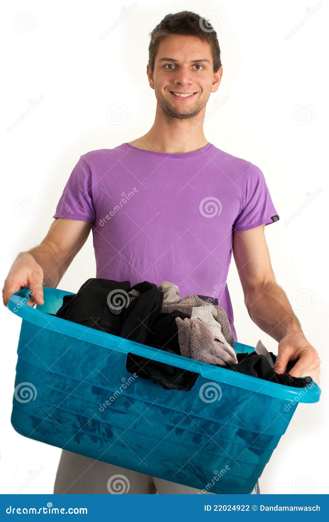 Young Man Doing the Laundry Stock Photo - Image of cleaners, home: 22024922