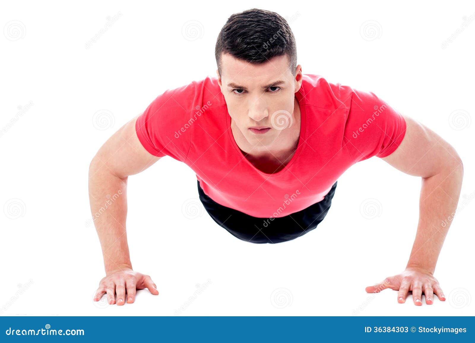 Young man doing push-ups stock image. Image of pushups - 36384303