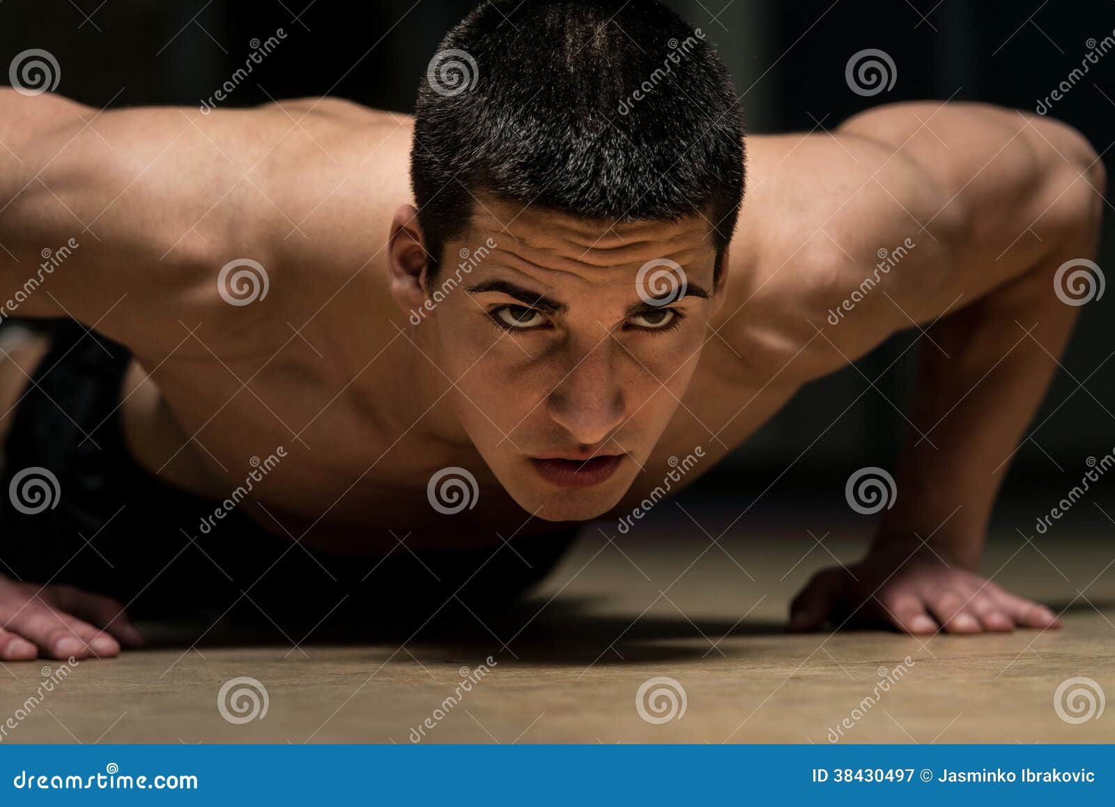 Young Man Doing Pushups stock image. Image of flexing - 38430497