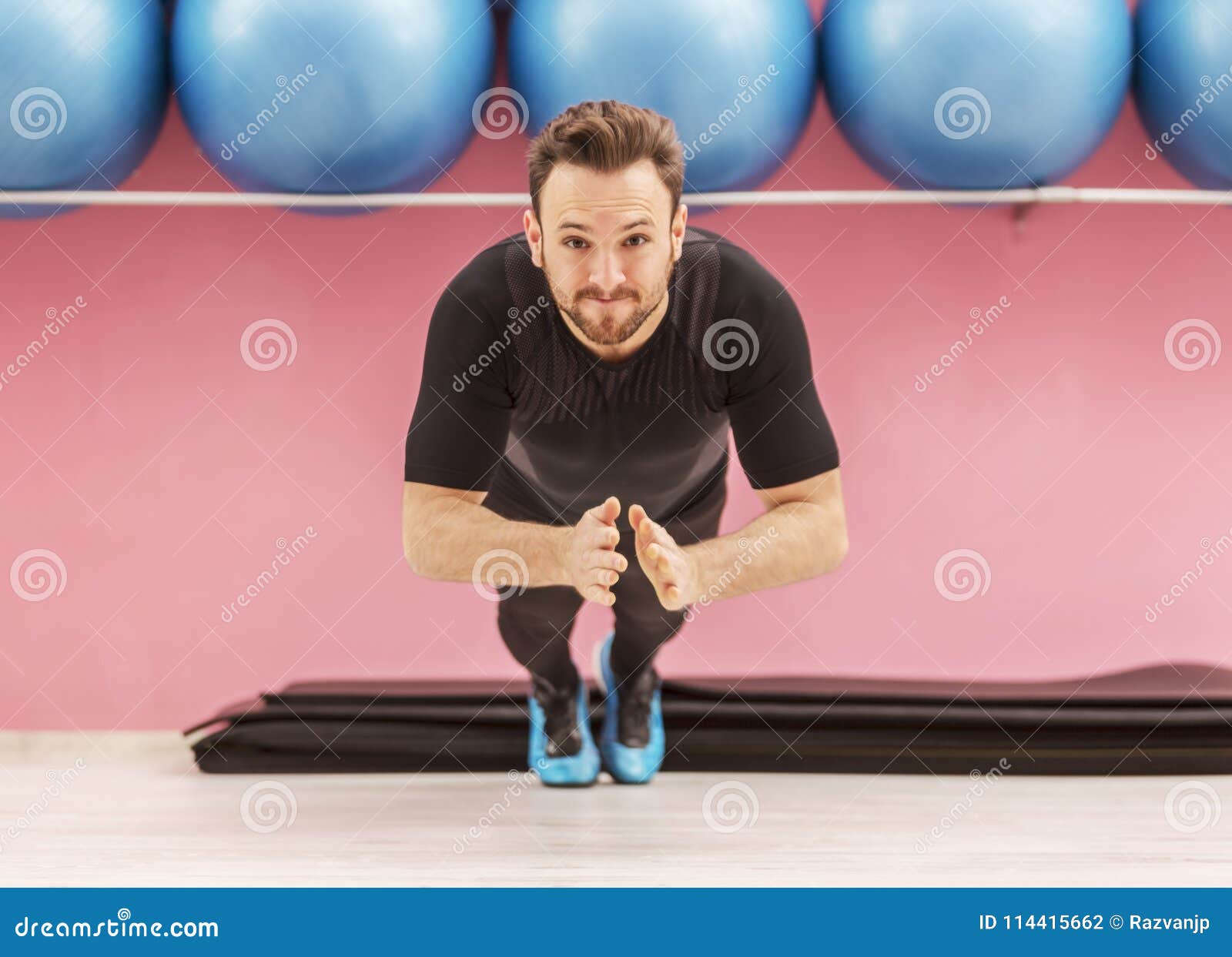 Young Man Doing Pushups stock photo. Image of handsome - 114415662