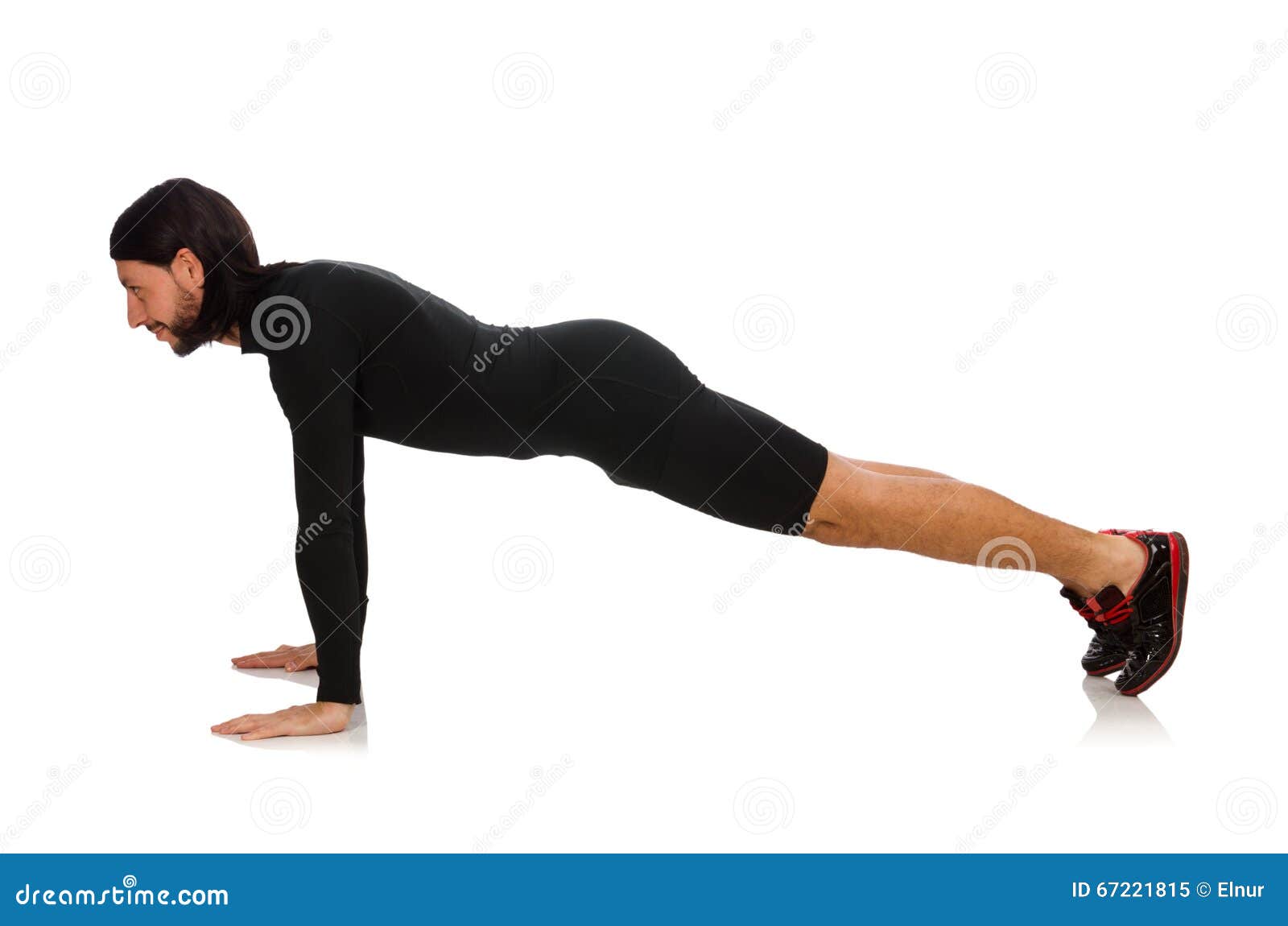 The Young Man Doing Sports Isolated on the White Stock Image - Image of ...