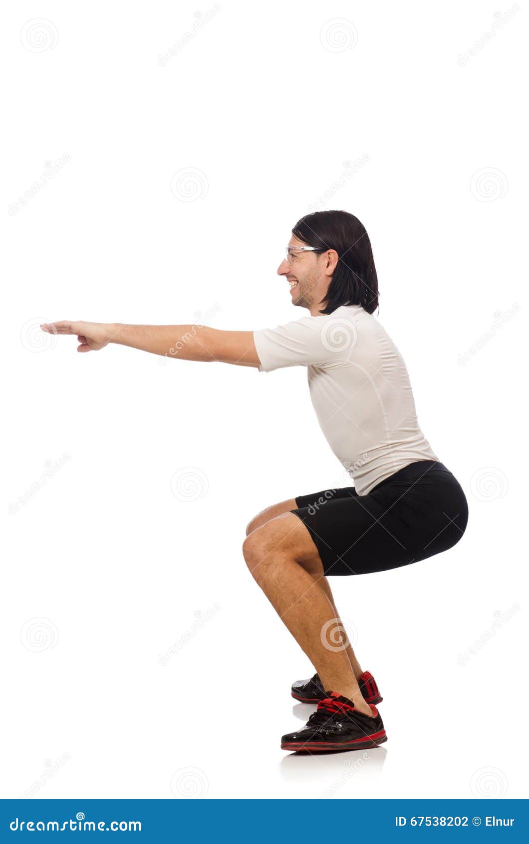 The Young Man Doing Sports Isolated on the White Stock Photo - Image of ...