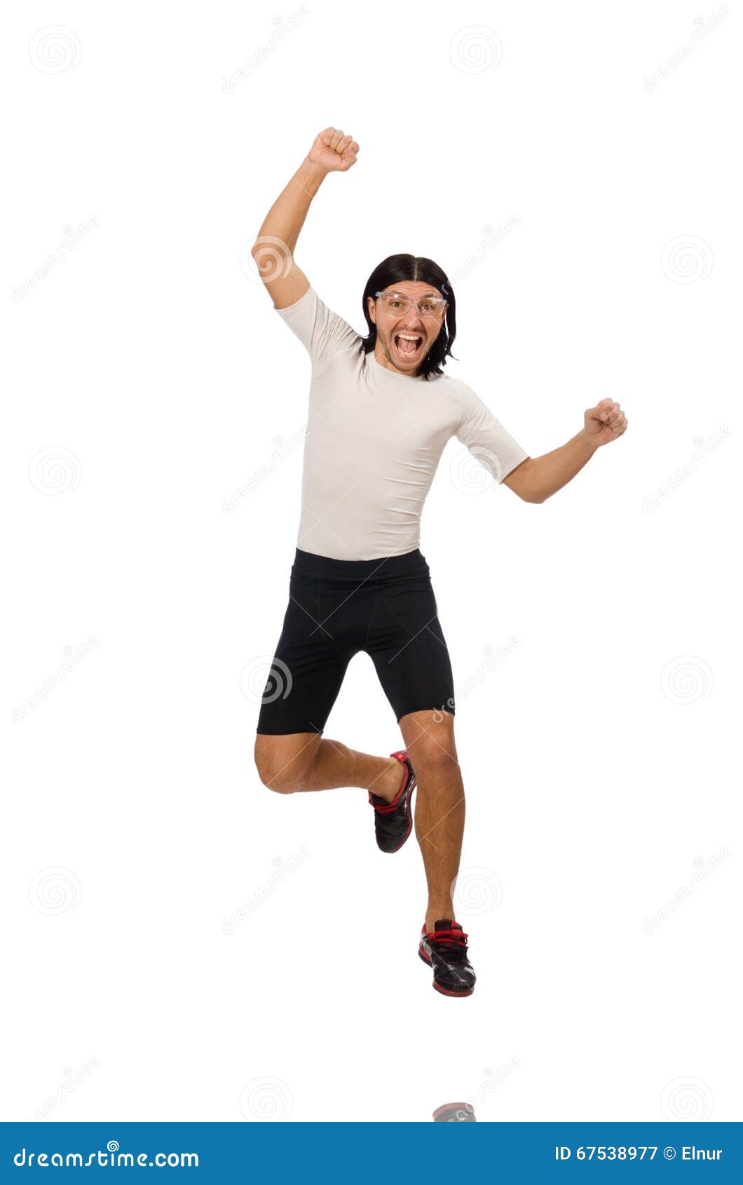 The Young Man Doing Sports Isolated on the White Stock Image - Image of ...