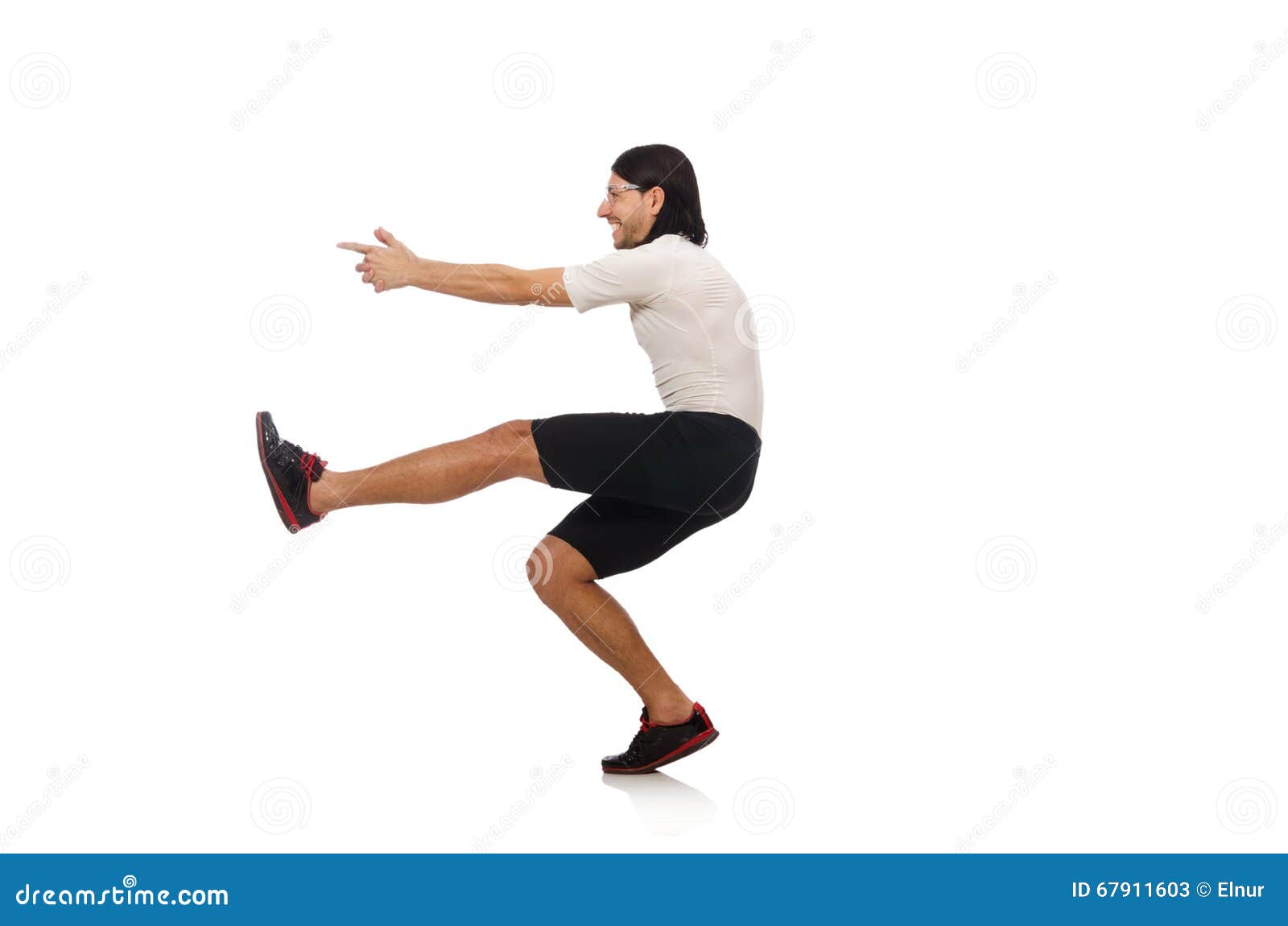 The Young Man Doing Sports Isolated on the White Stock Image - Image of ...