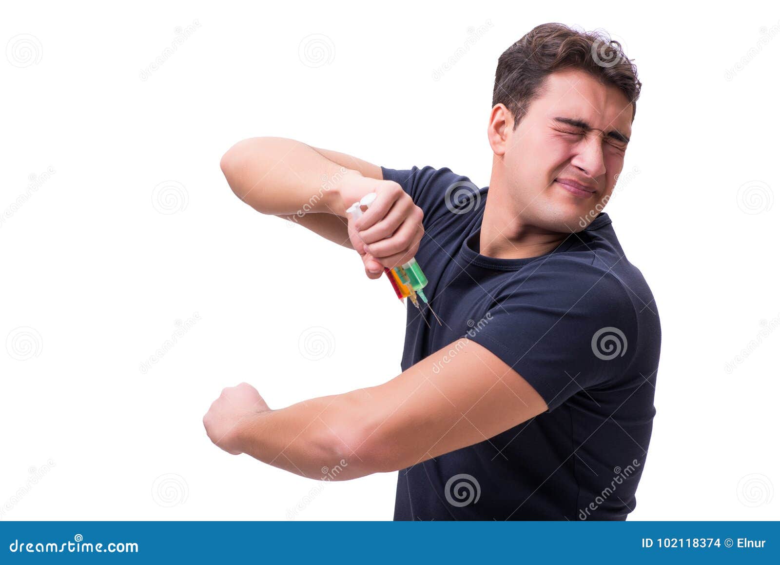 The Young Man in Doping Concept Isolated on White Stock Photo - Image ...