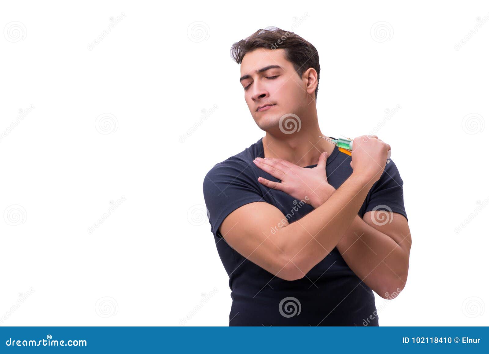 The Young Man in Doping Concept Isolated on White Stock Photo - Image ...
