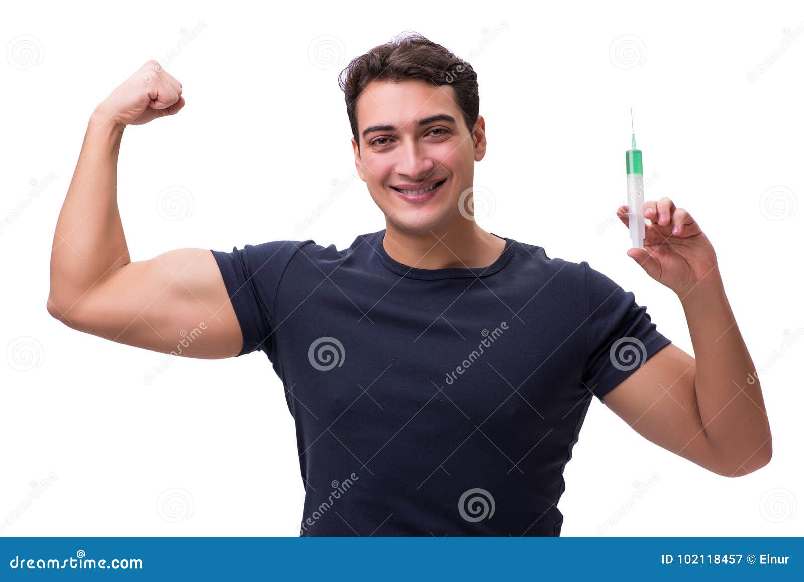 The Young Man in Doping Concept Isolated on White Stock Image - Image ...