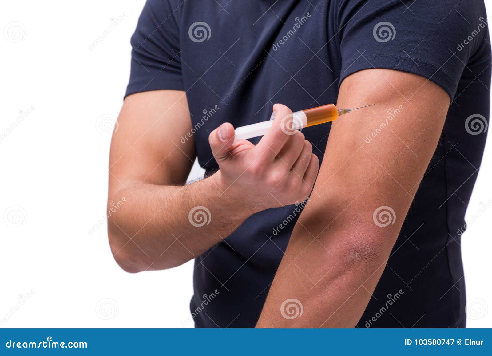 The Young Man in Doping Concept Isolated on White Stock Image - Image ...