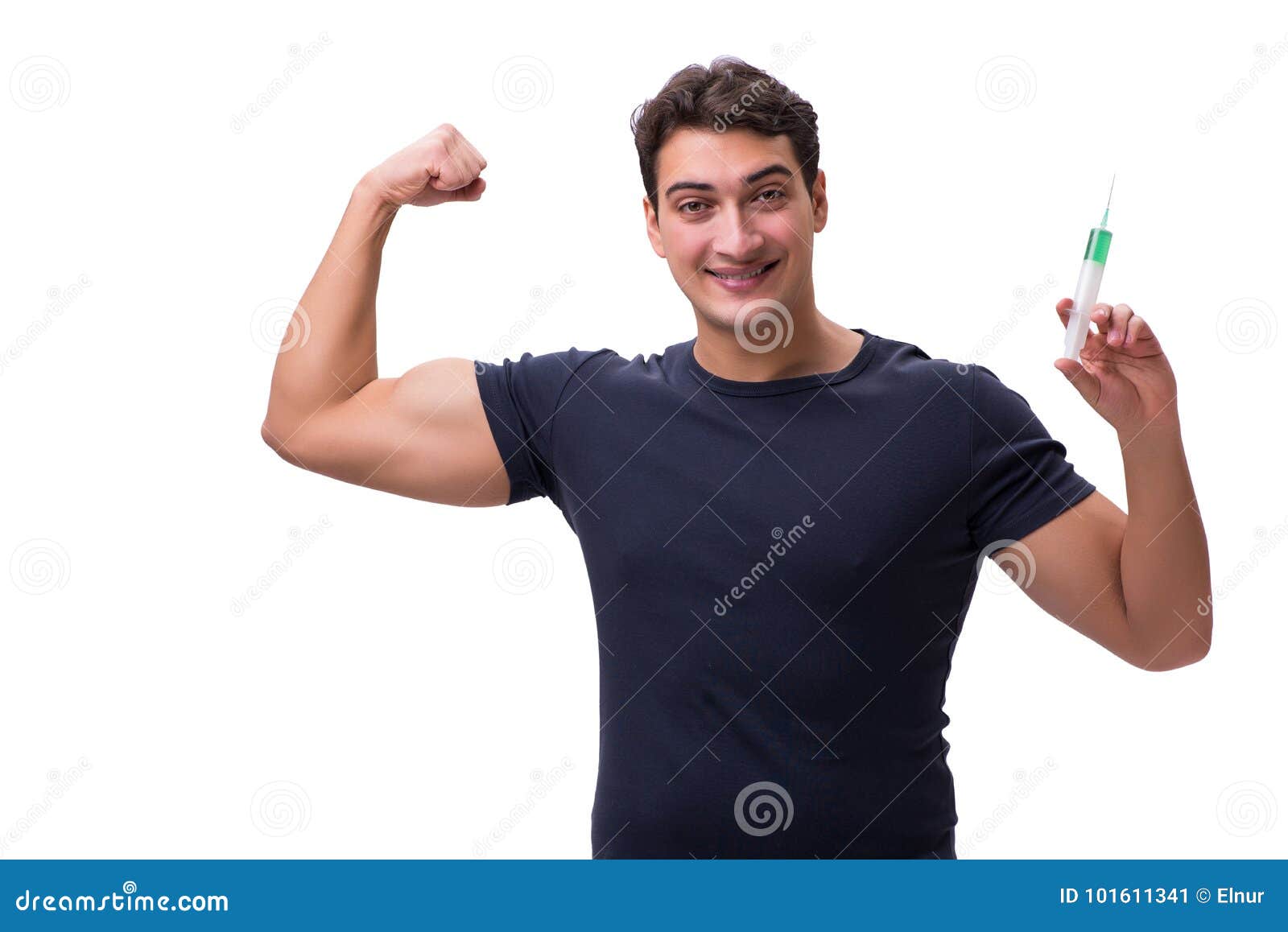 The Young Man in Doping Concept Isolated on White Stock Image - Image ...