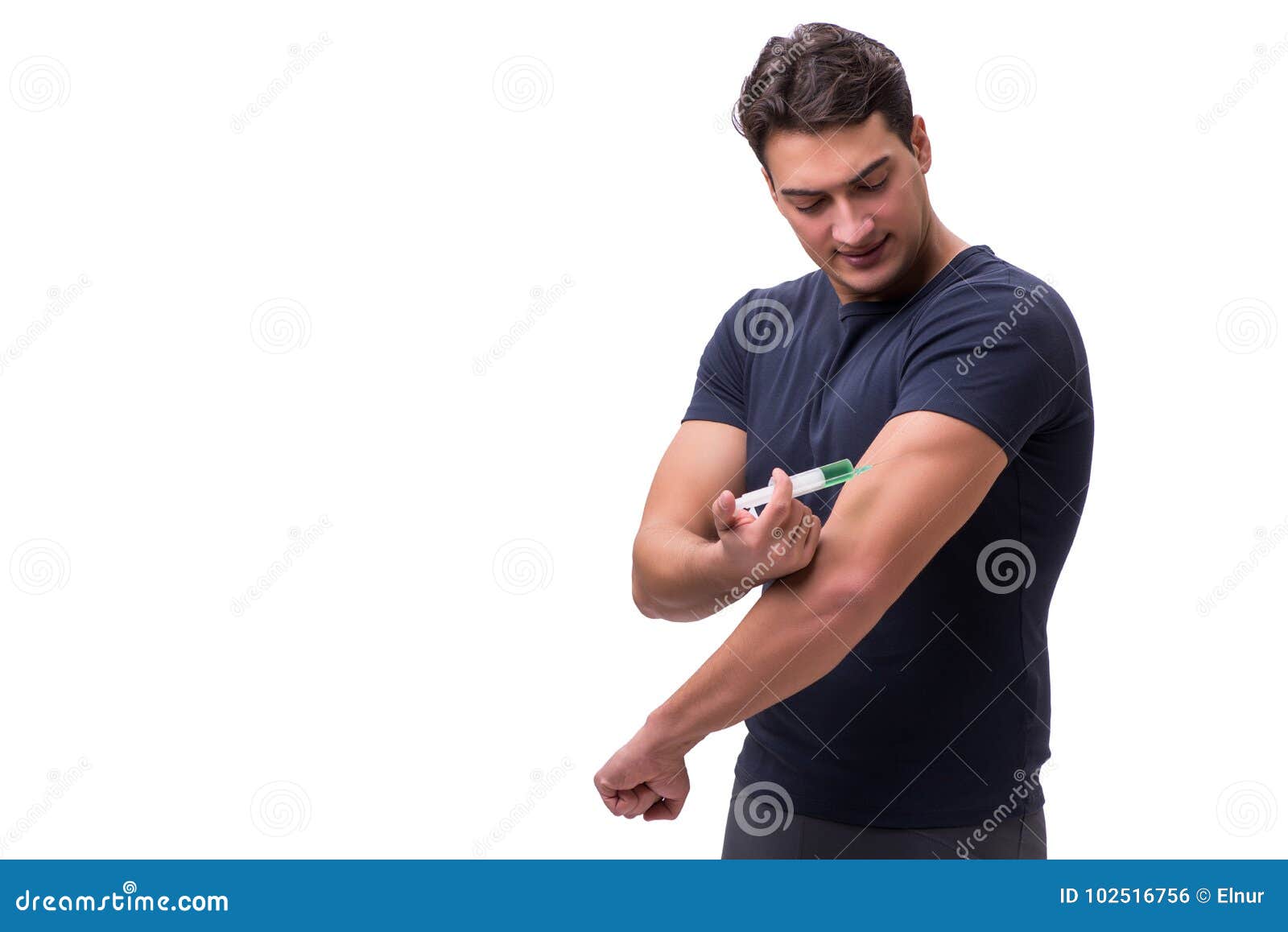 The Young Man in Doping Concept Isolated on White Stock Photo - Image ...