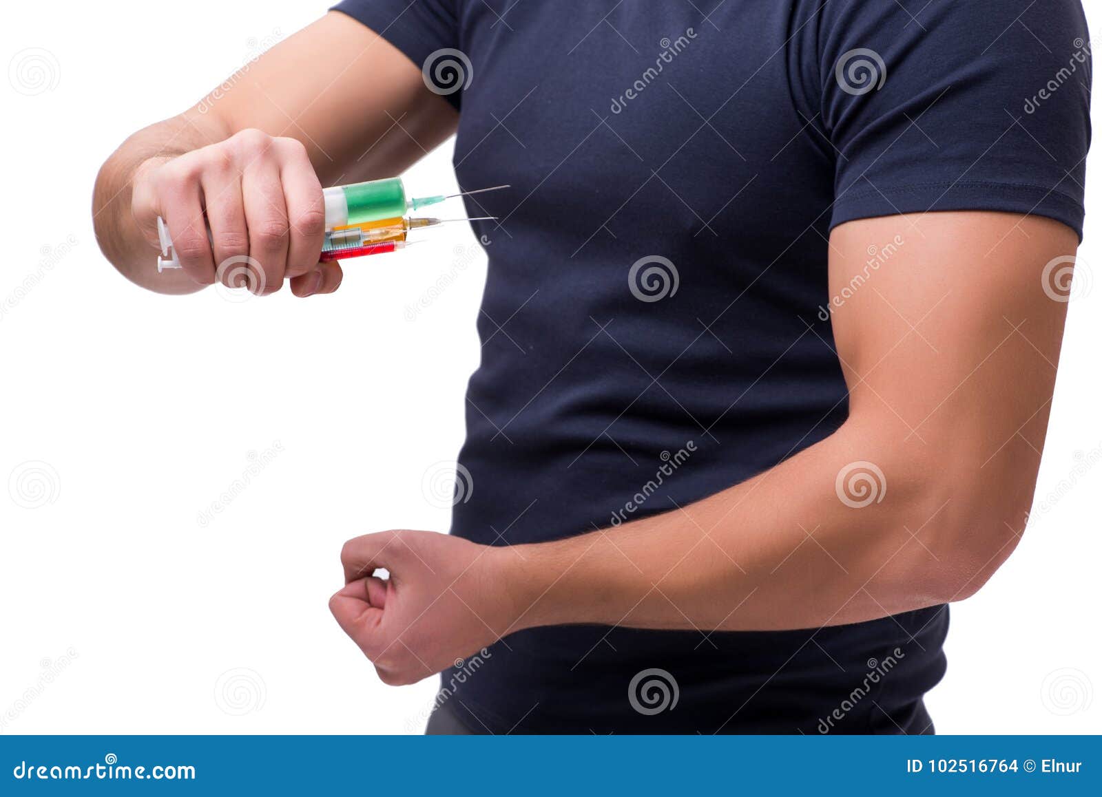 The Young Man in Doping Concept Isolated on White Stock Photo - Image ...