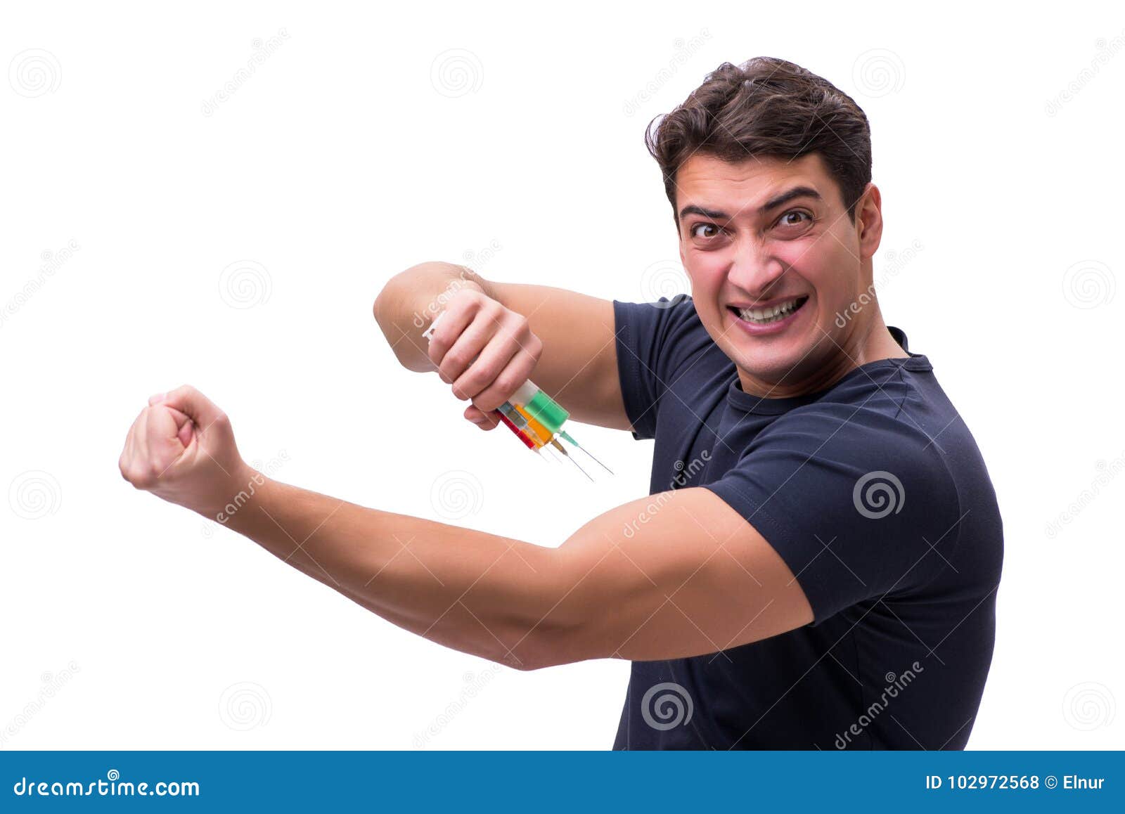The Young Man in Doping Concept Isolated on White Stock Photo - Image ...
