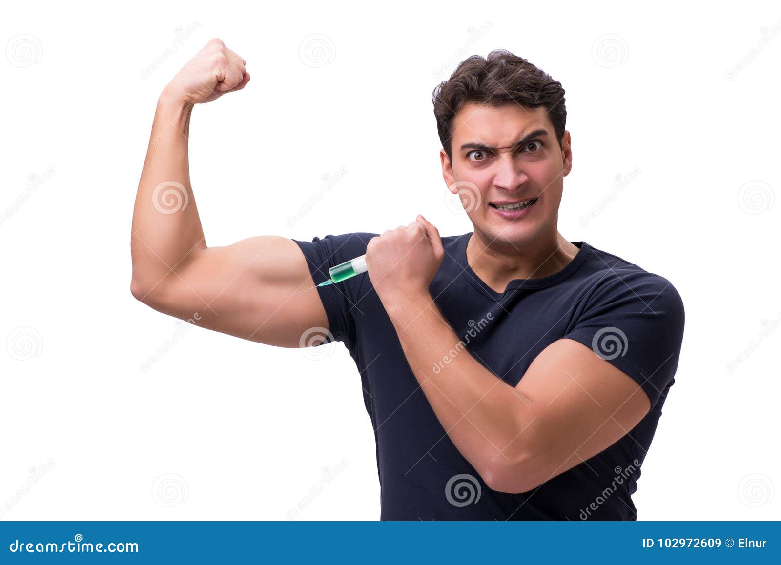 The Young Man in Doping Concept Isolated on White Stock Image - Image ...