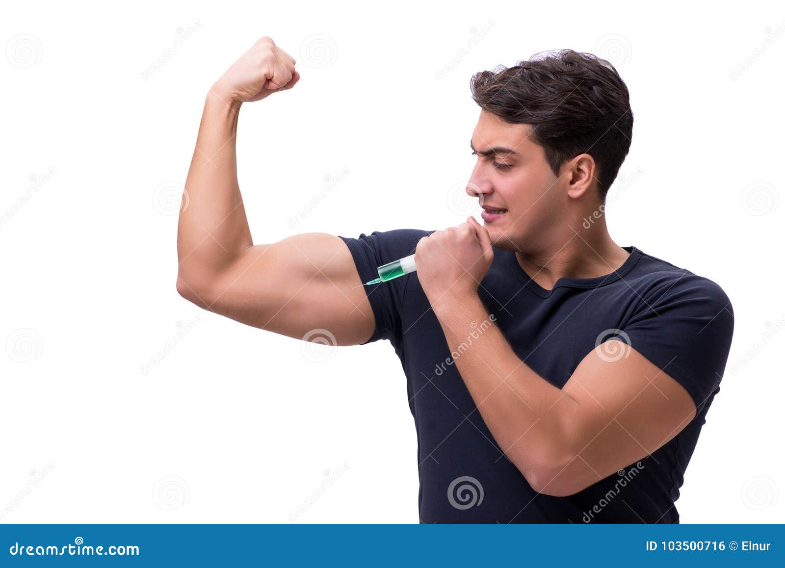 The Young Man in Doping Concept Isolated on White Stock Photo - Image ...