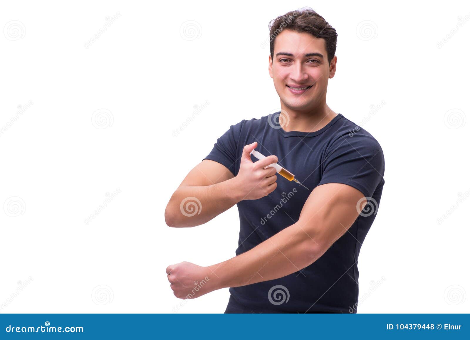 The Young Man in Doping Concept Isolated on White Stock Photo - Image ...