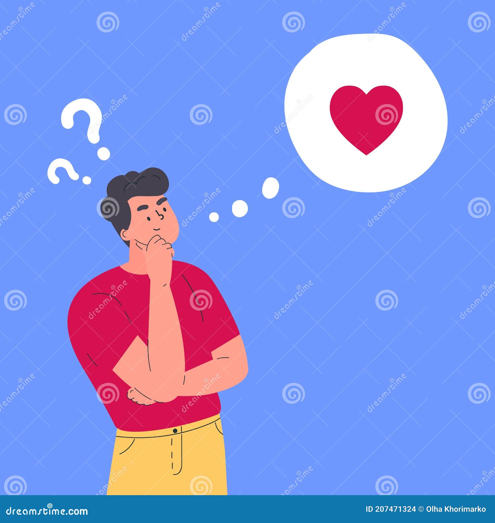 Young Men Doubt, No Ideas. Emotion Of Uncertainty And Confusion On Guy ...