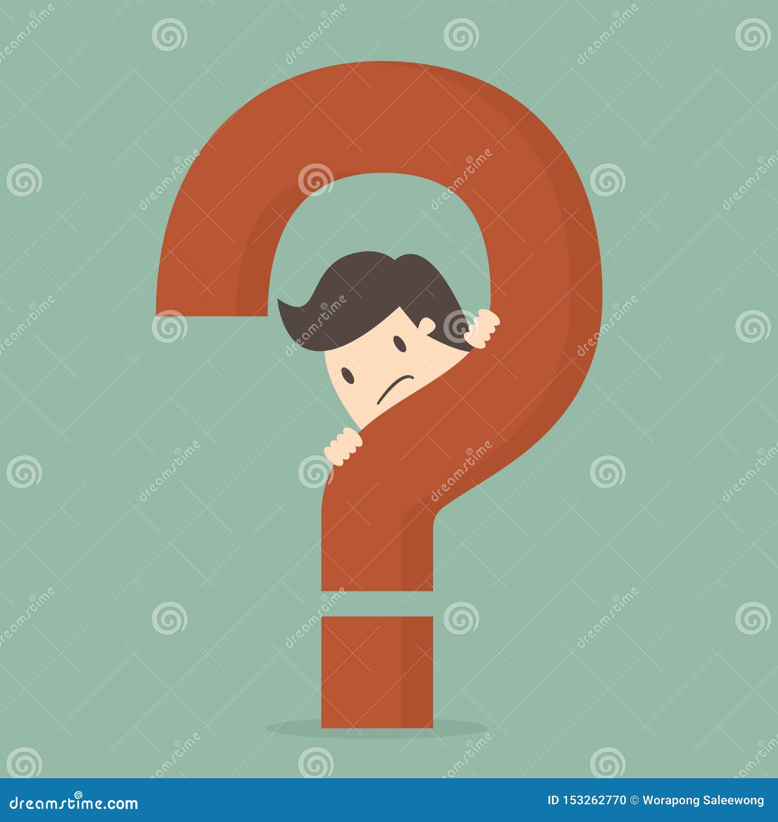 Young Man Doubting. Idea Concept. Stock Vector - Illustration of ...