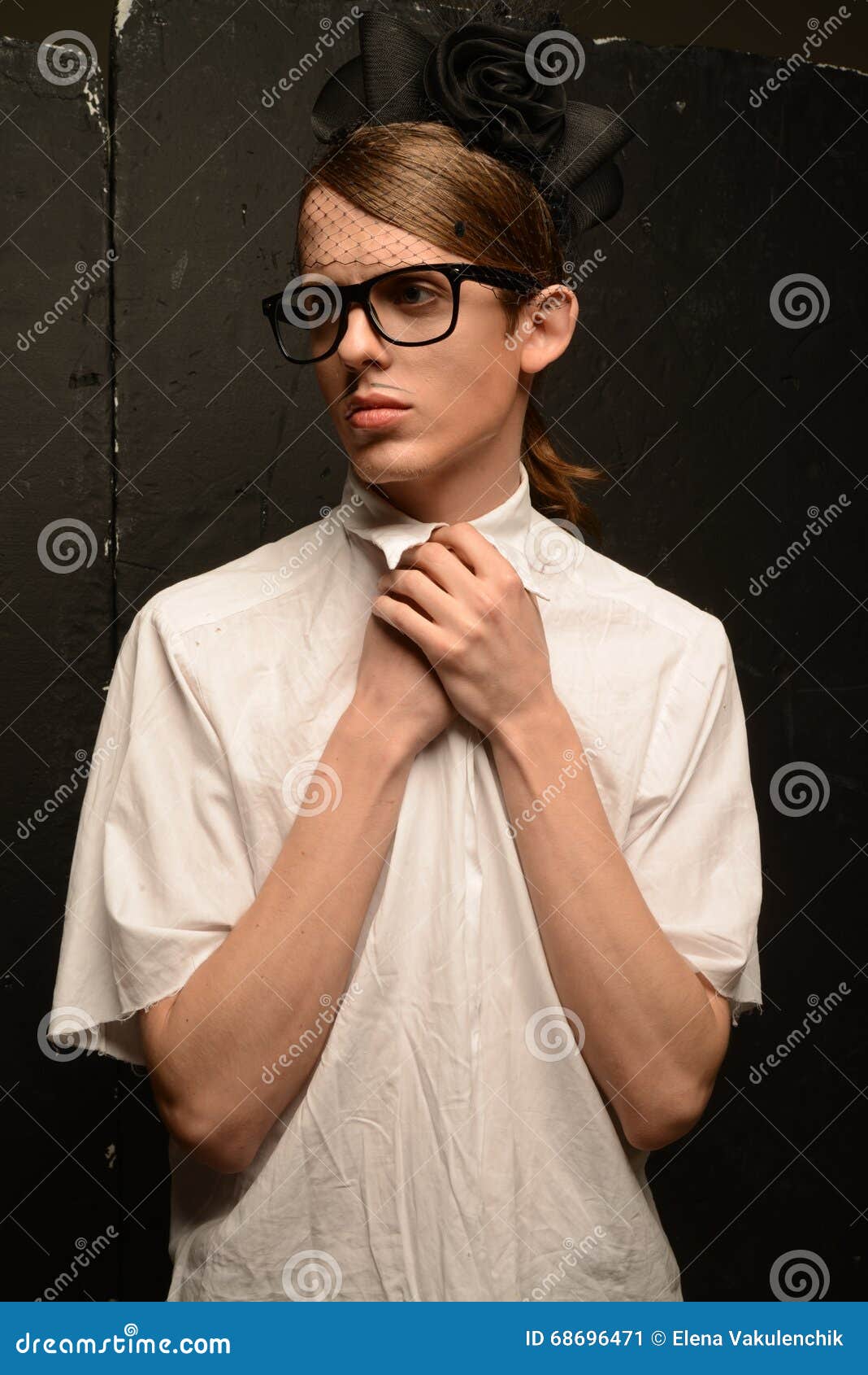 Young Man at Dramatic Image Stock Image - Image of pretty, retro: 68696471