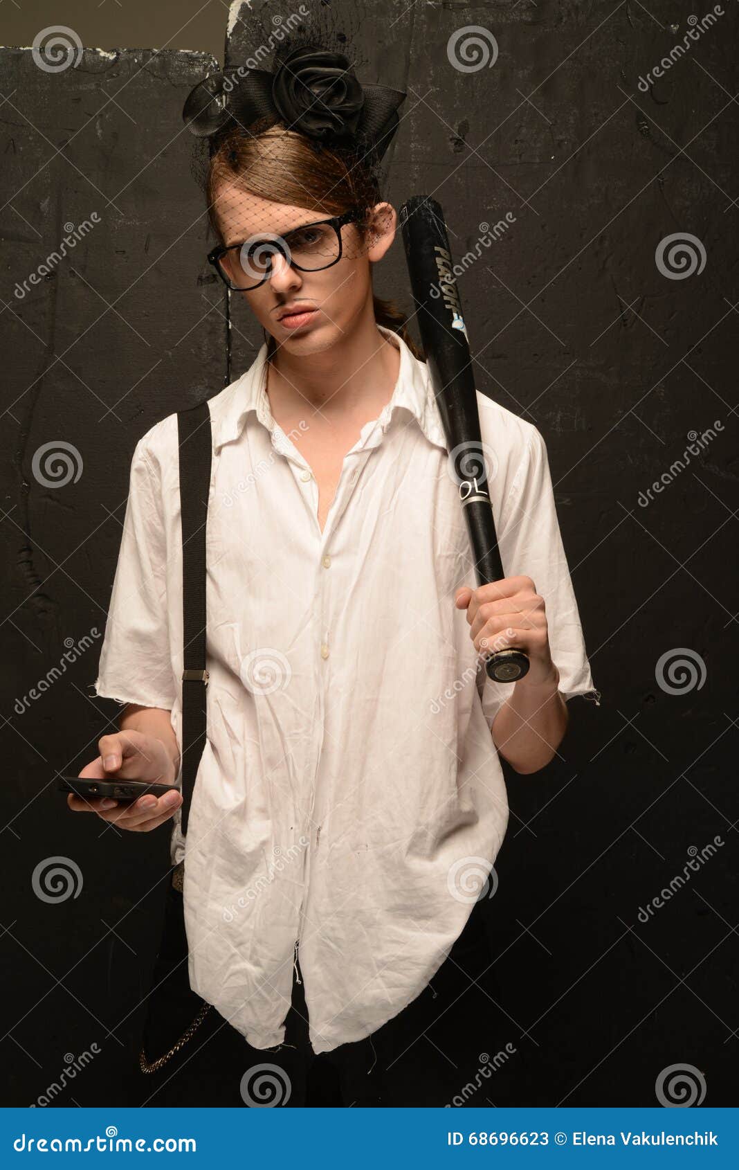 Young Man at Dramatic Image Stock Image - Image of pretty, mouthpiece ...