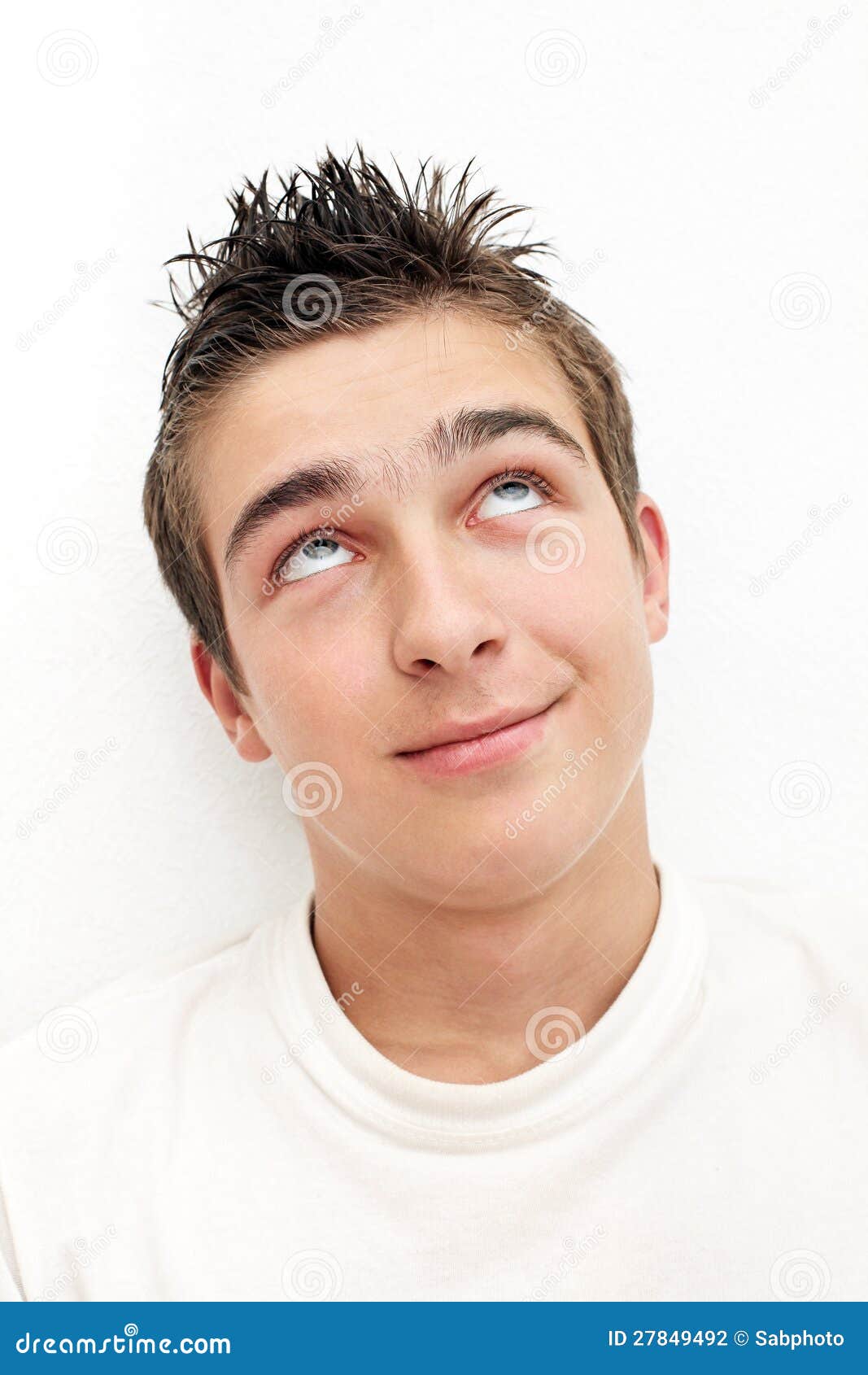 Young Man Dreaming stock photo. Image of calculate, happy - 27849492