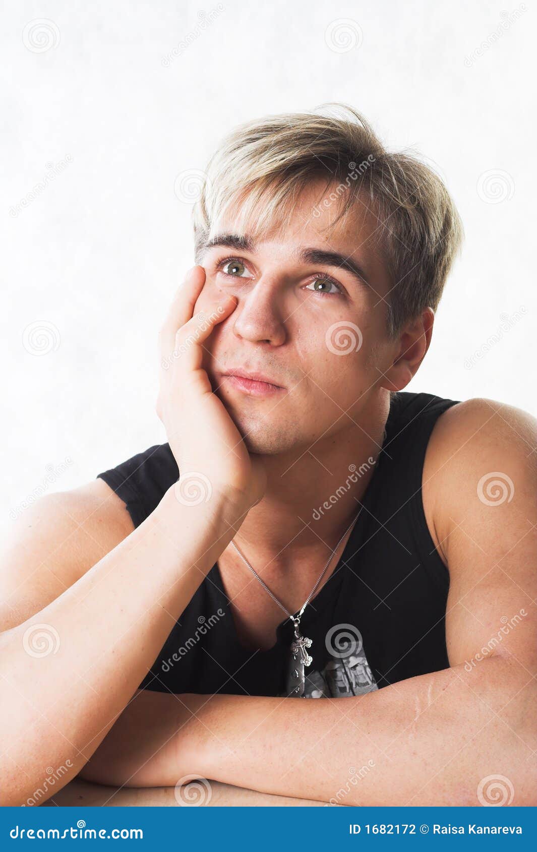 Young Man Dreaming, Isolated on White Stock Photo - Image of corporate ...