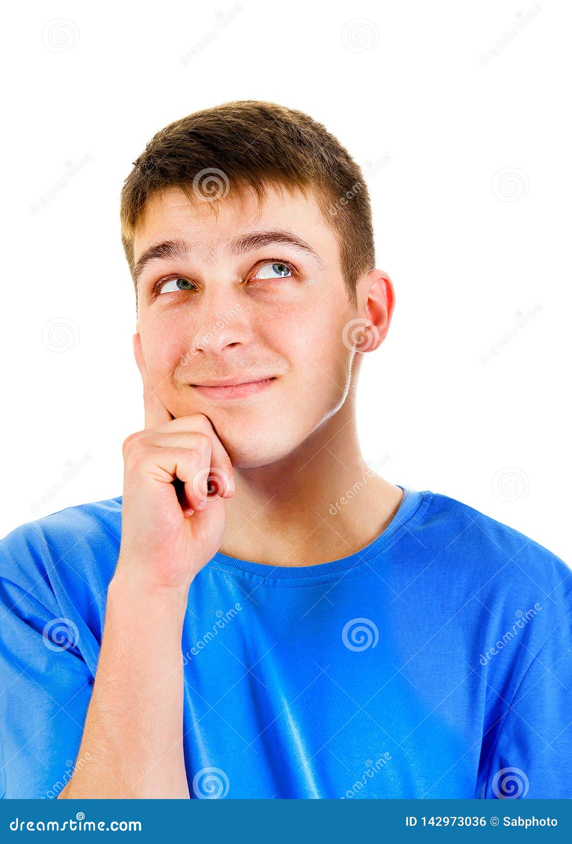 Young Man dreaming stock photo. Image of looking, portrait - 142973036