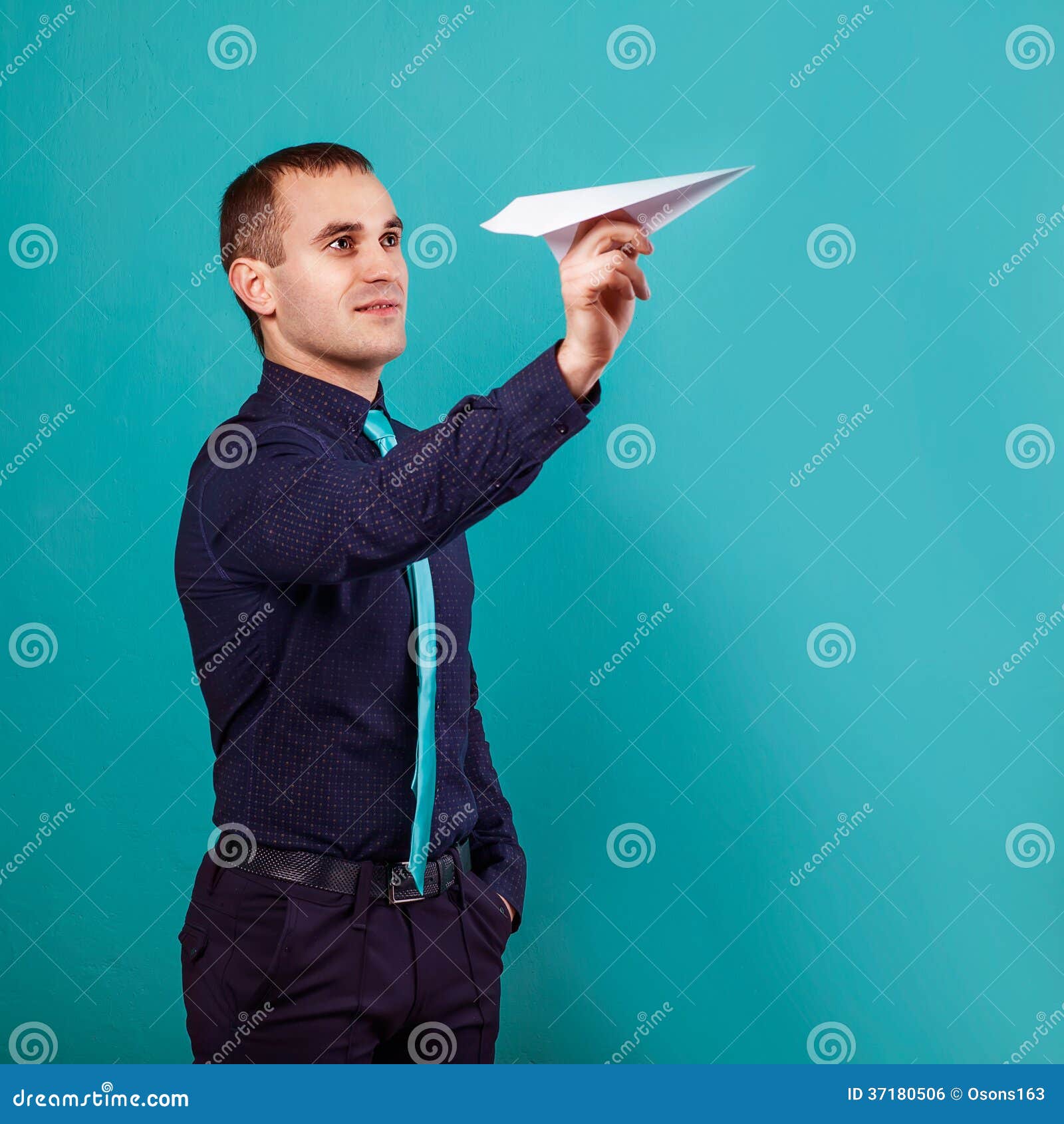 Young man dreaming stock photo. Image of beautiful, look - 37180506