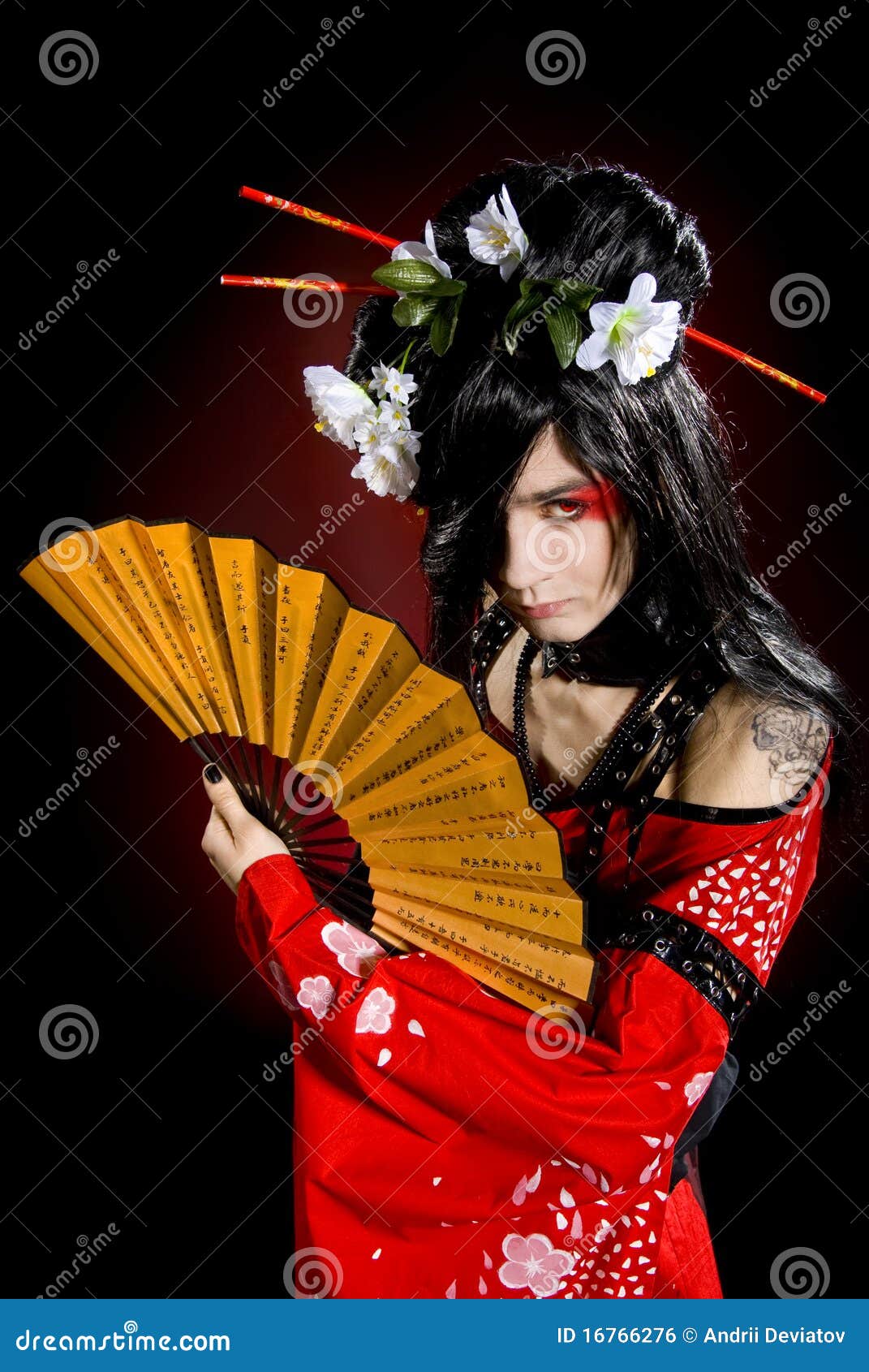 A Young Man Dressed As a Geisha. Stock Photo - Image of geisha, male ...