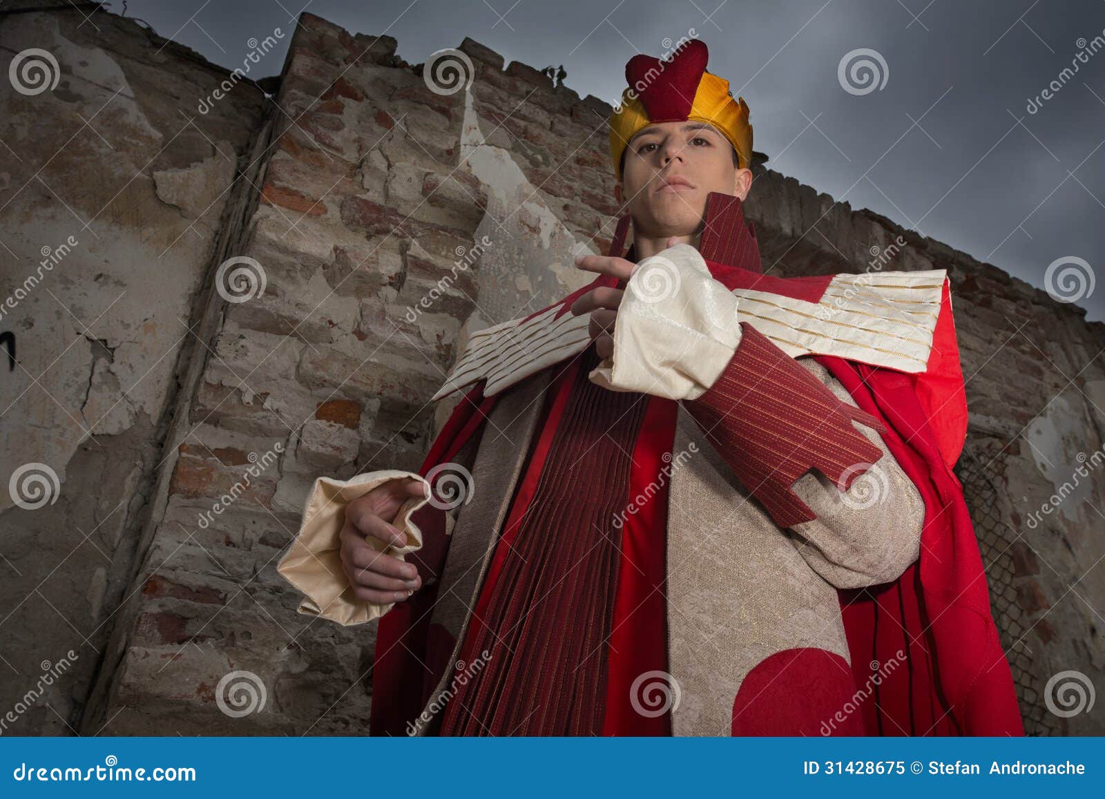 Young Man Dressed As a King Stock Image - Image of dramatic, fantasy ...