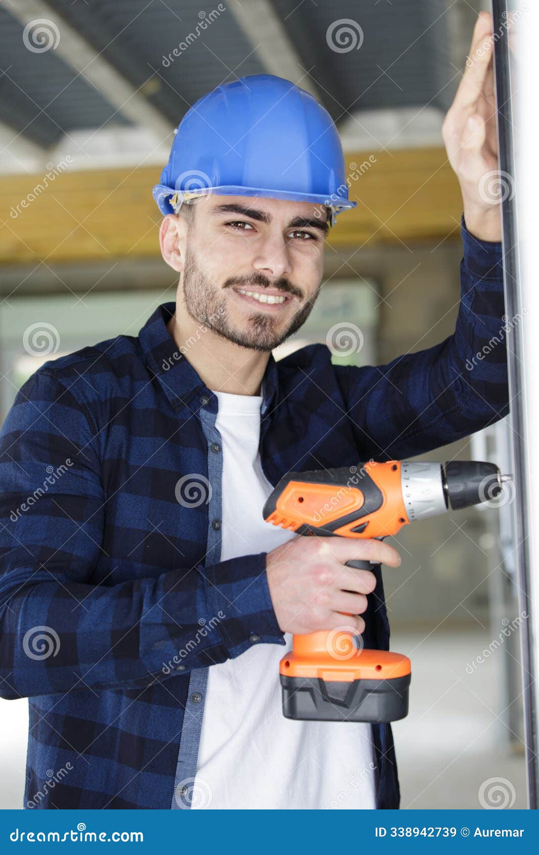 Young Man with Drill in Hand Stock Image - Image of screwdriver ...