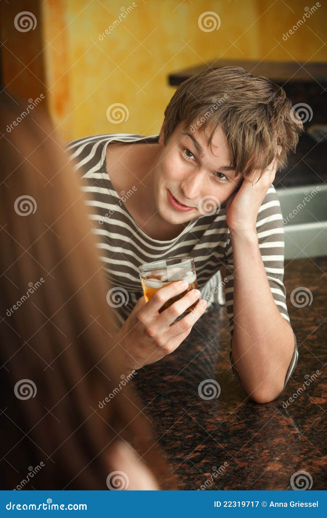 Young Man with Drink stock image. Image of buddy, head - 22319717