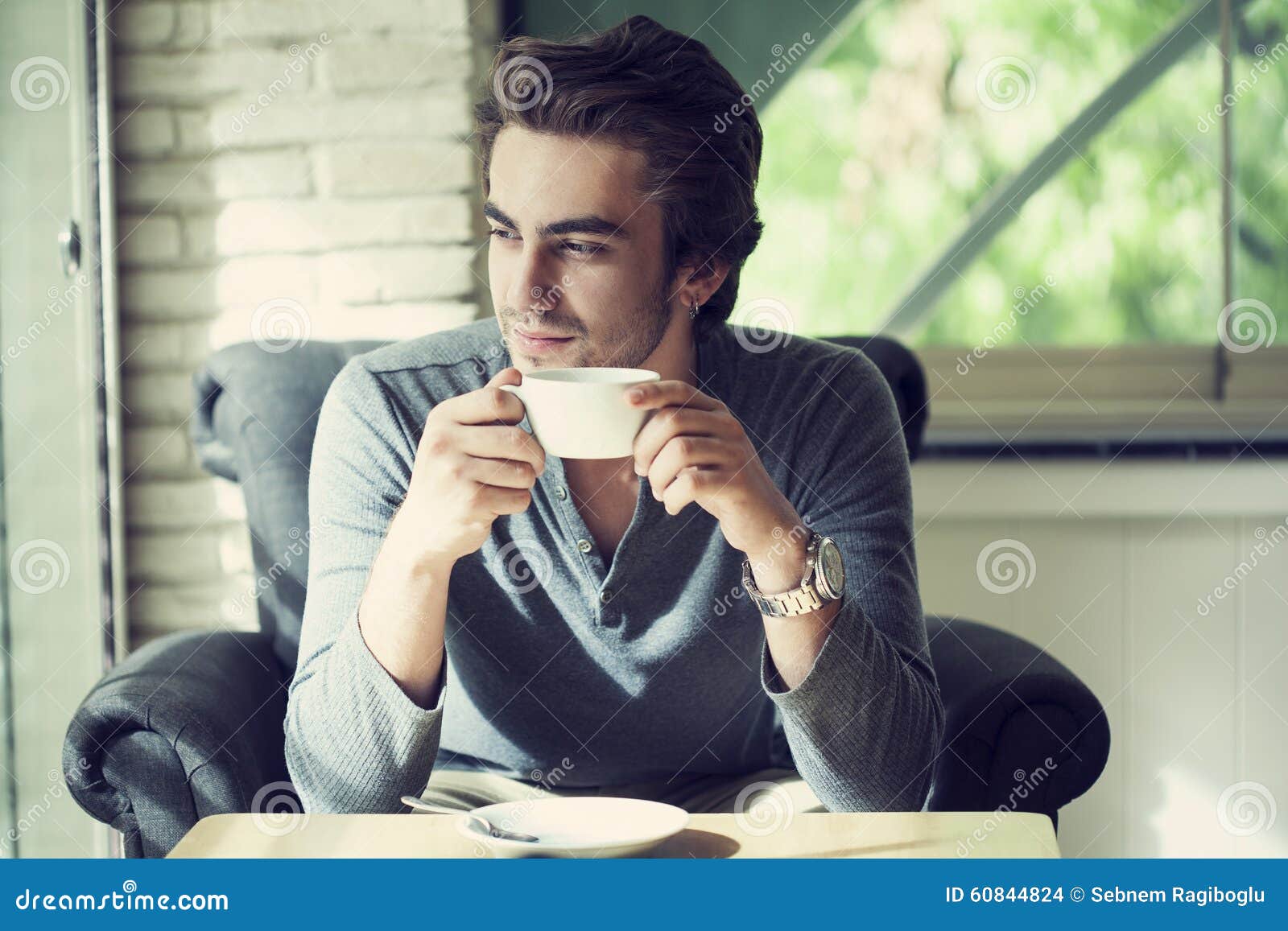 Young Man Drinking Coffee in Cafe Stock Photo - Image of cafe, drinking ... Young Man Drinking Coffee in Cafe Stock Photo - Image of cafe, drinking ...