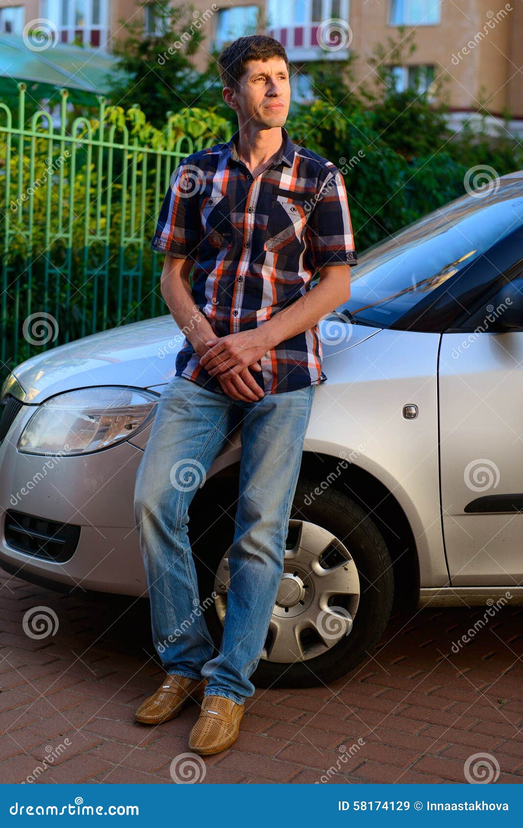 Young man driver stock image. Image of spring, parkland - 58174129