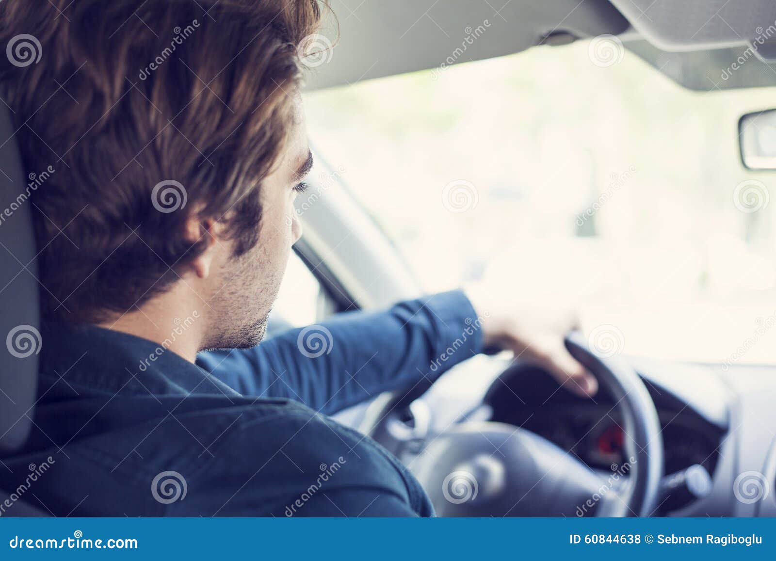 Young man driving car stock photo. Image of traffic, male - 60844638