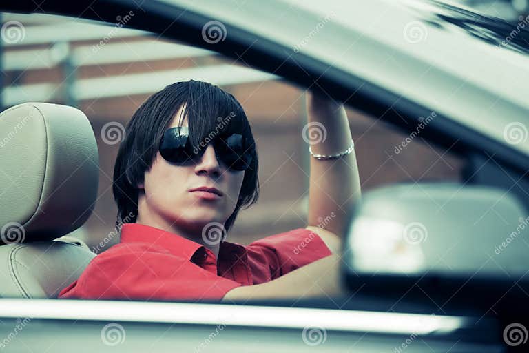 Young Man Driving a Convertible Stock Photo - Image of male, life: 17435472