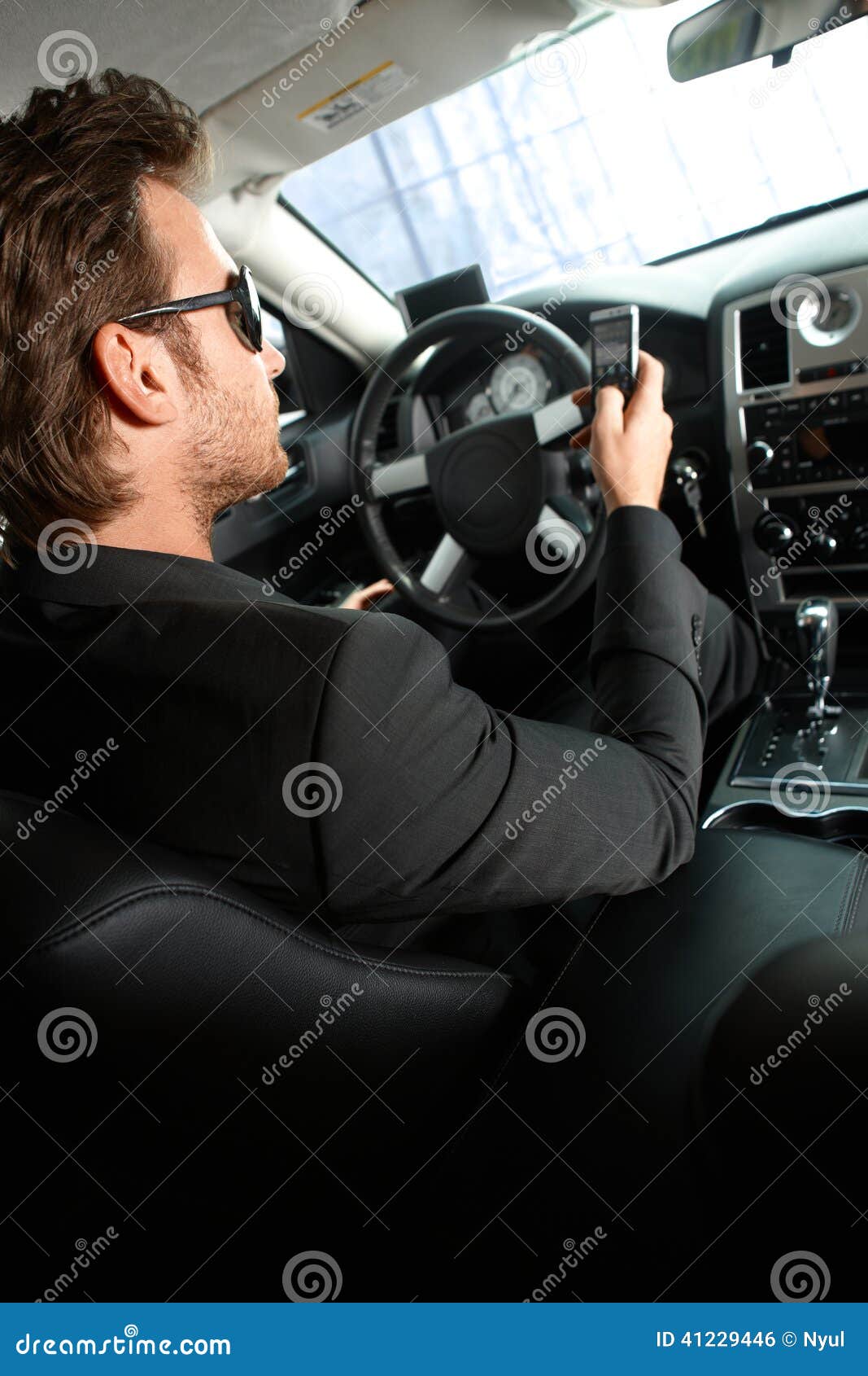 Young Man Driving a Limousine Stock Photo - Image of european ...