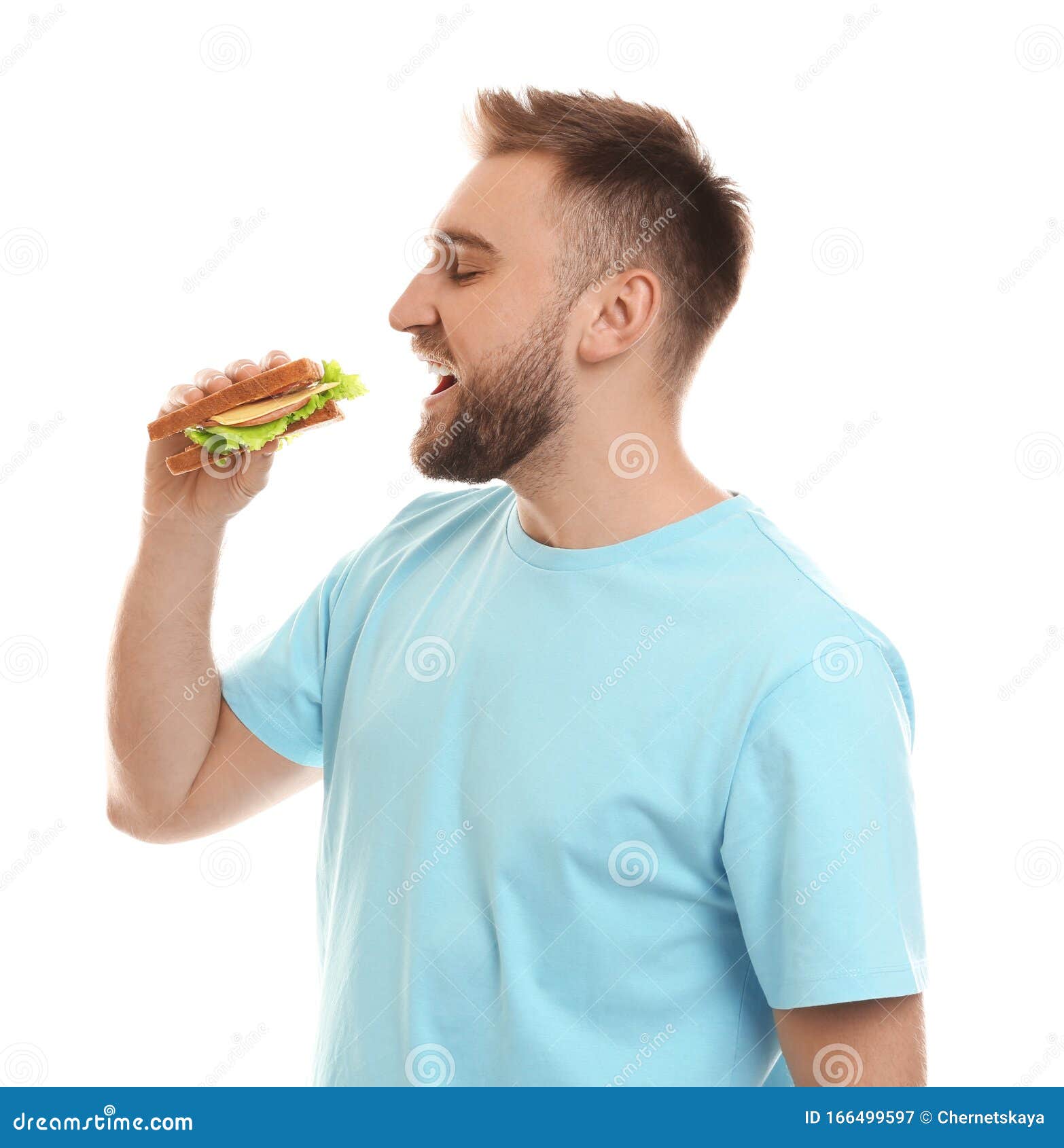 Young Man Eating Tasty Sandwich on White Stock Image - Image of ... Young Man Eating Tasty Sandwich on White Stock Image - Image of ...