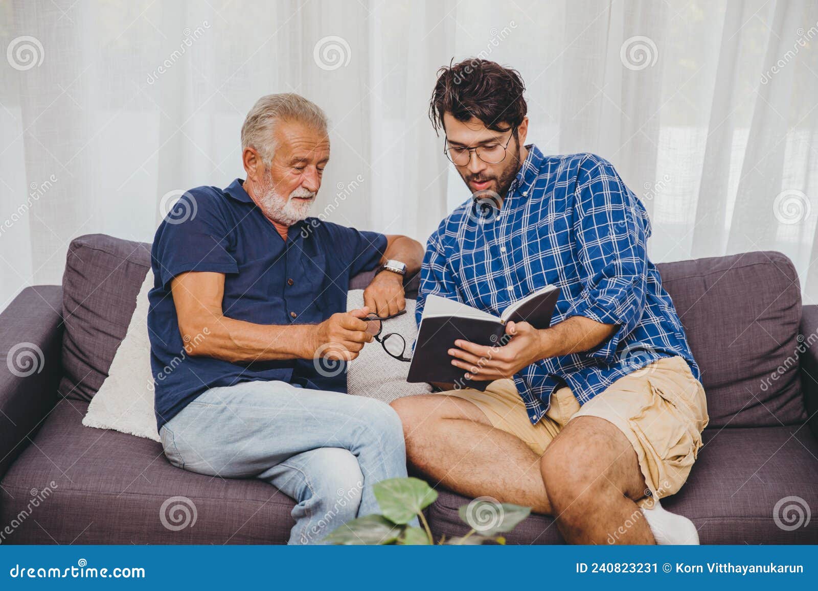 Young Man Education Consulting Smart Dad at Home Stock Image - Image of ...