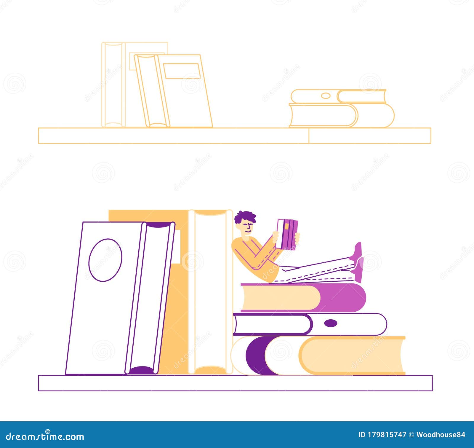 Education, Gaining Knowledge Landing Page Template. Young Man Student ...