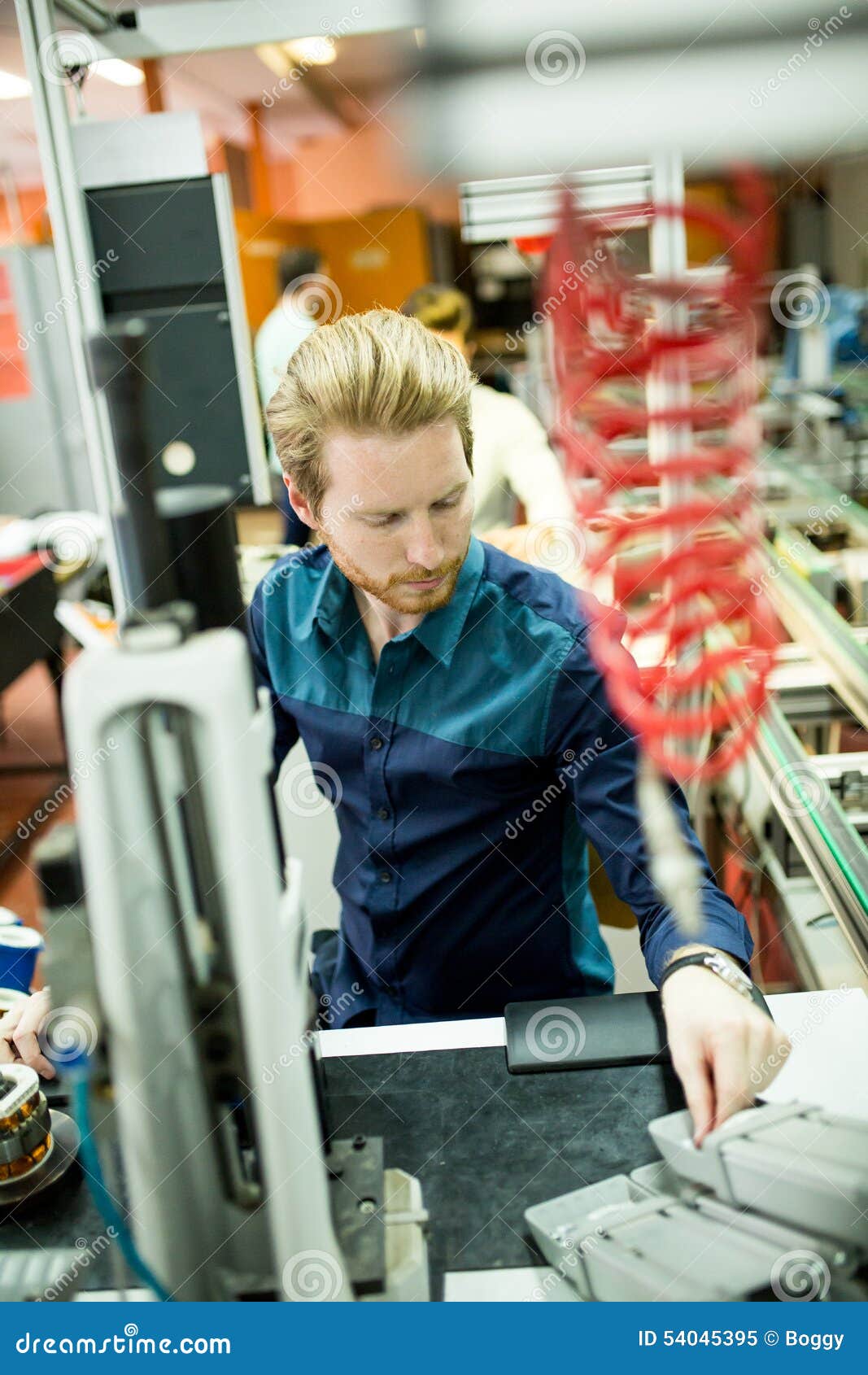 Young Man in Electronics Workshop Stock Image - Image of engineering ...