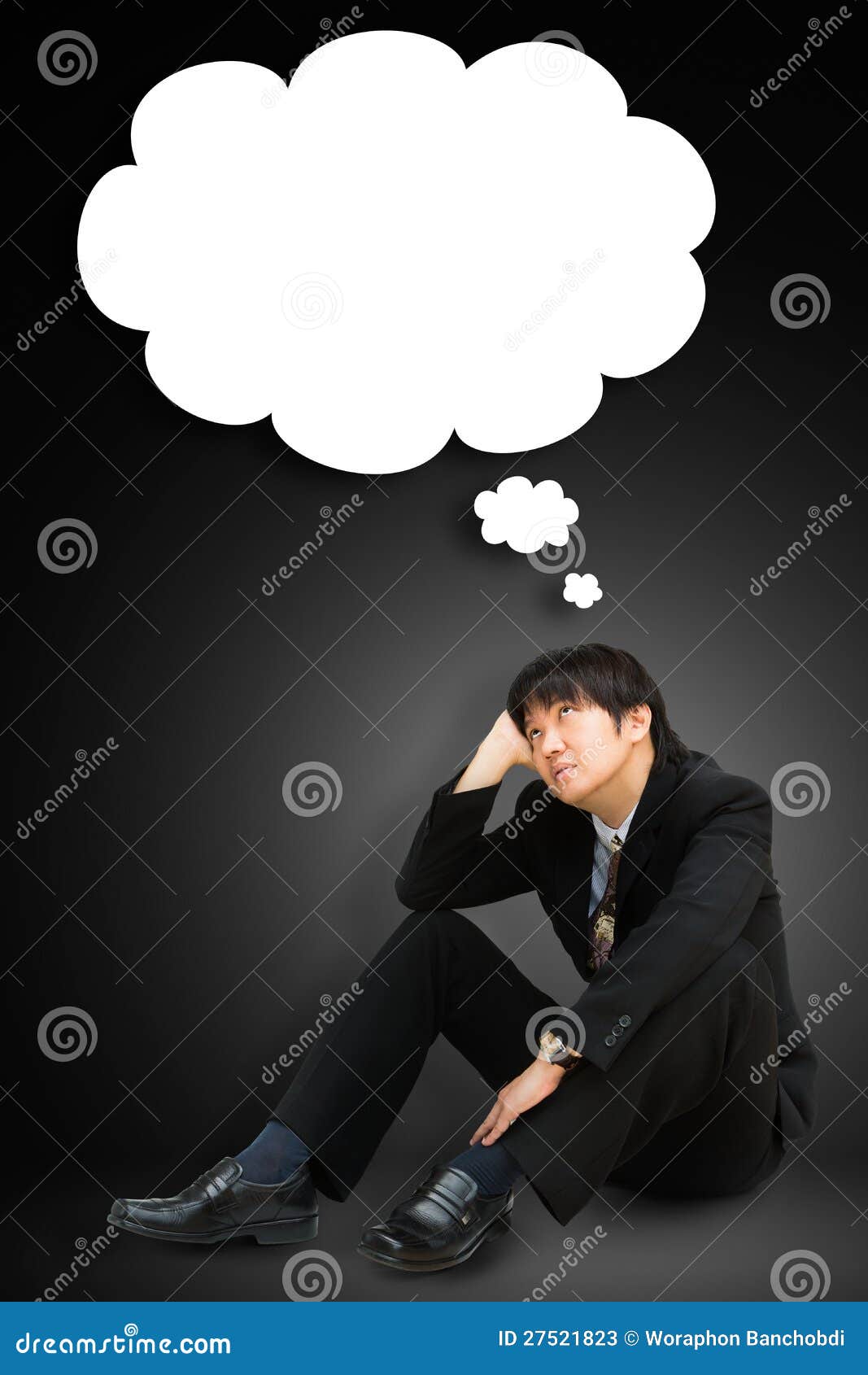 Young Man with a Empty Speech Bubble Over His Head Stock Illustration ...