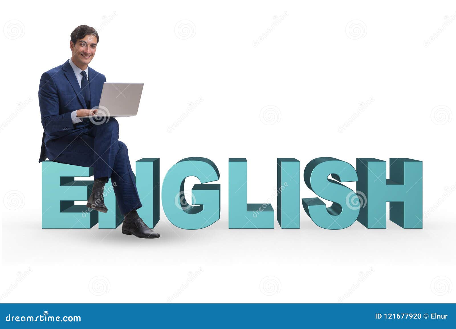 The Young Man in English Studying Learning Concept Stock Photo - Image ...
