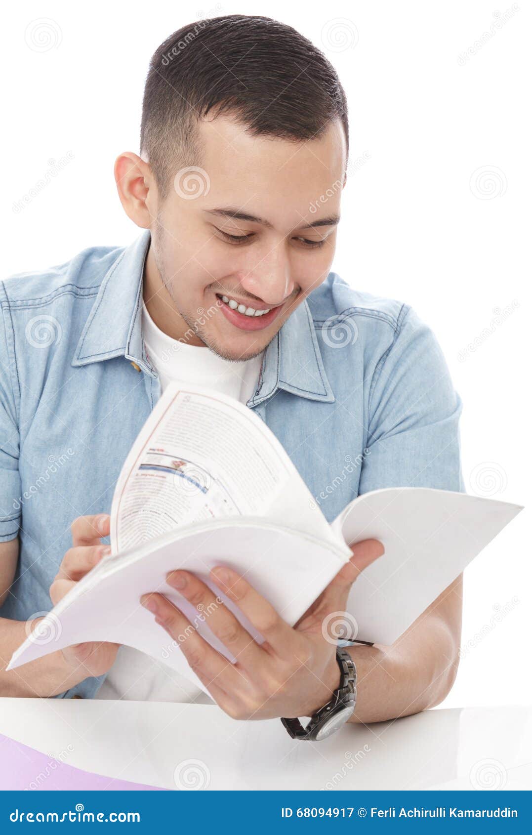 Young Man Enjoy Reading a Book Stock Image - Image of person, reading ...