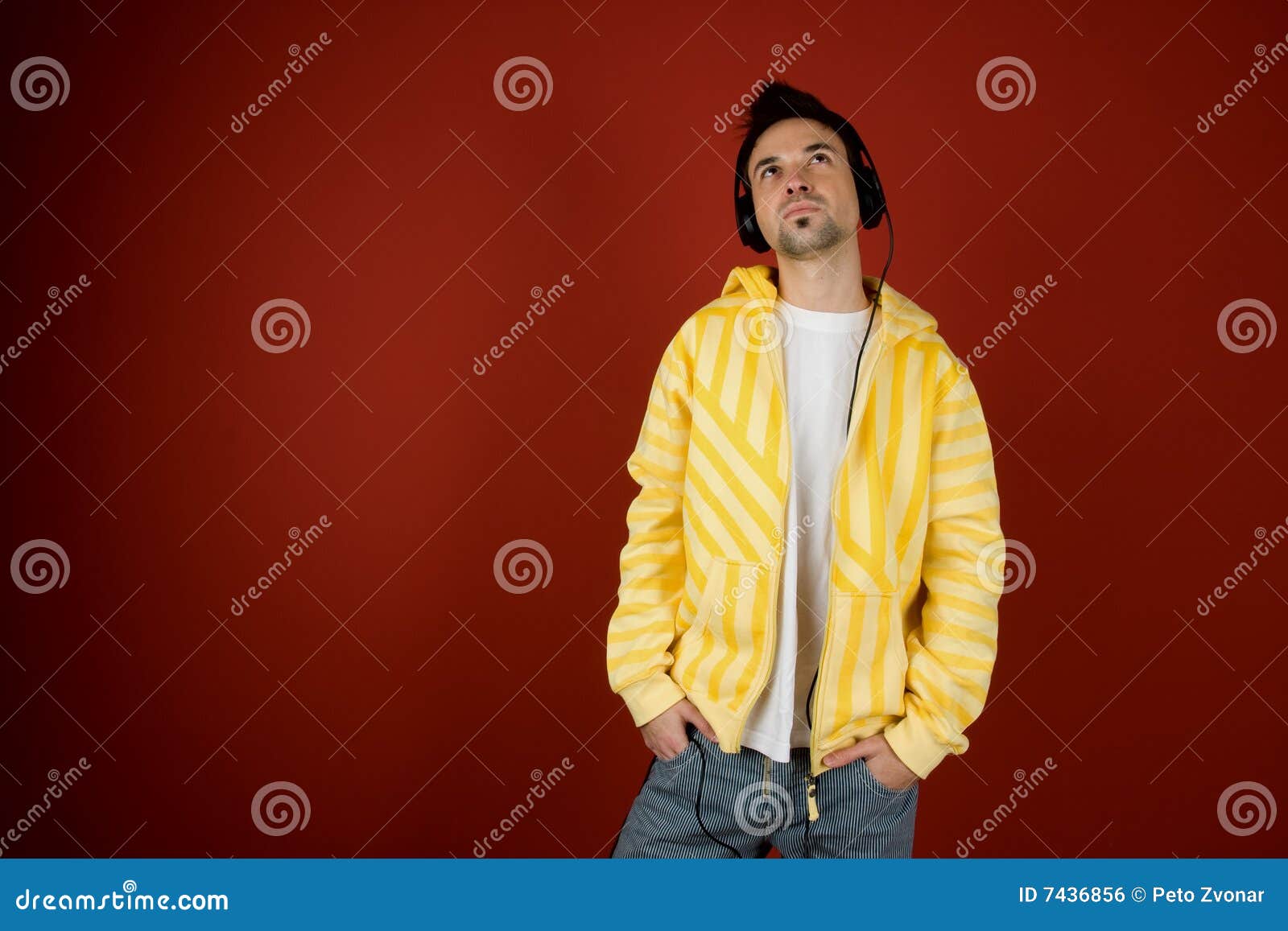 Young Man Enjoying Music stock photo. Image of caucasian - 7436856