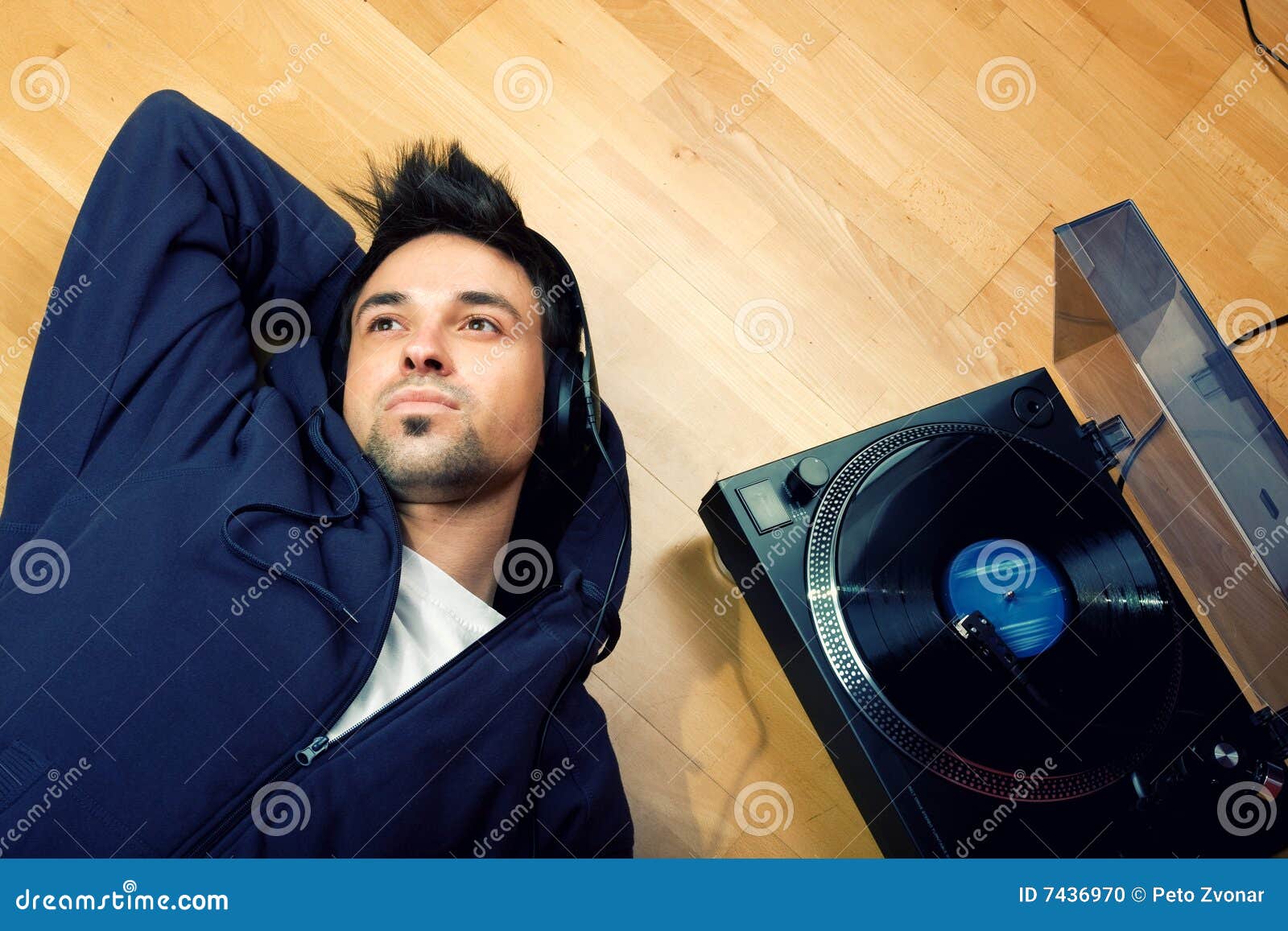 Young Man Enjoying Music stock photo. Image of radio, listen - 7436970