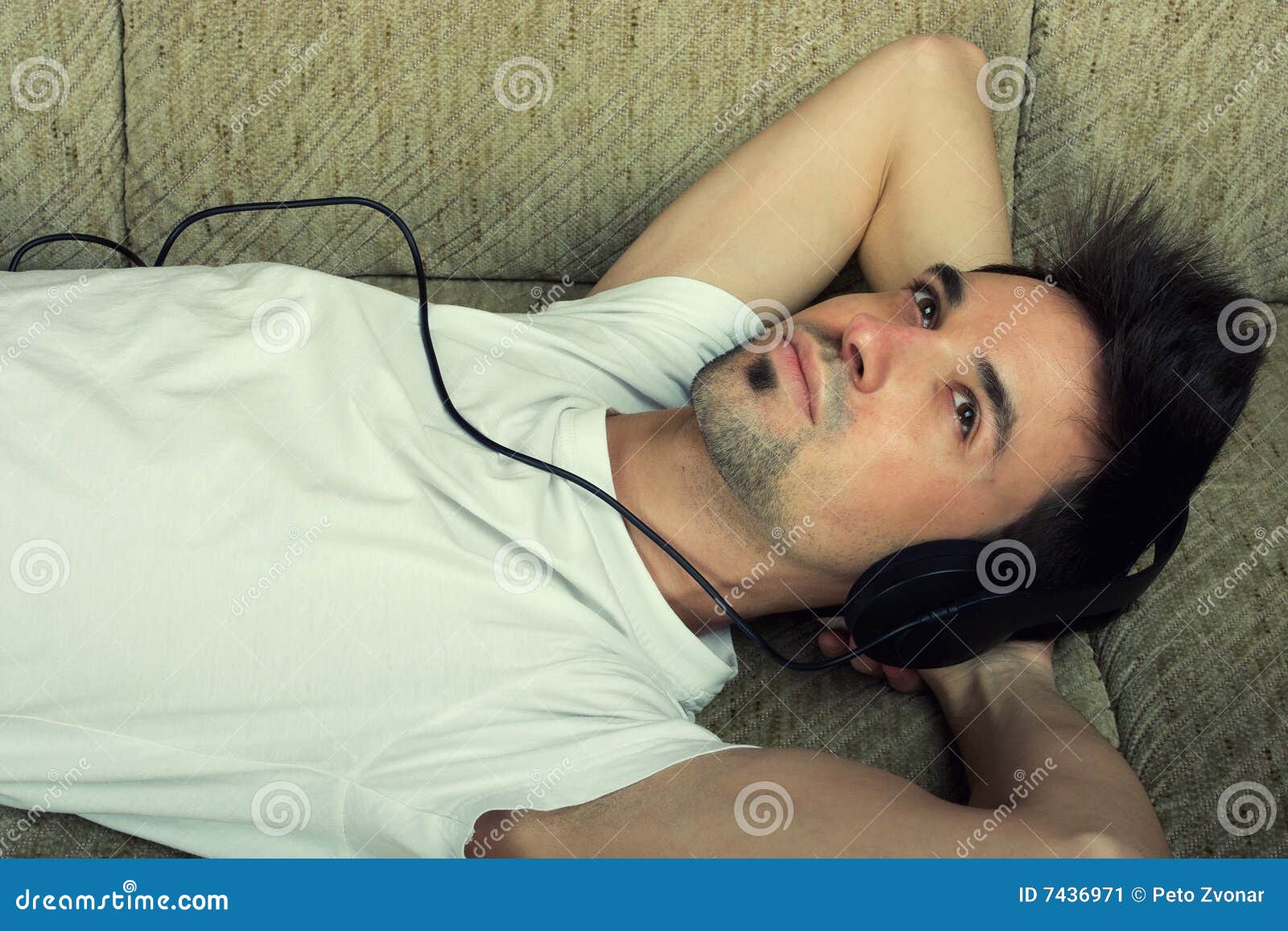 Young Man Enjoying Music stock image. Image of music, face - 7436971