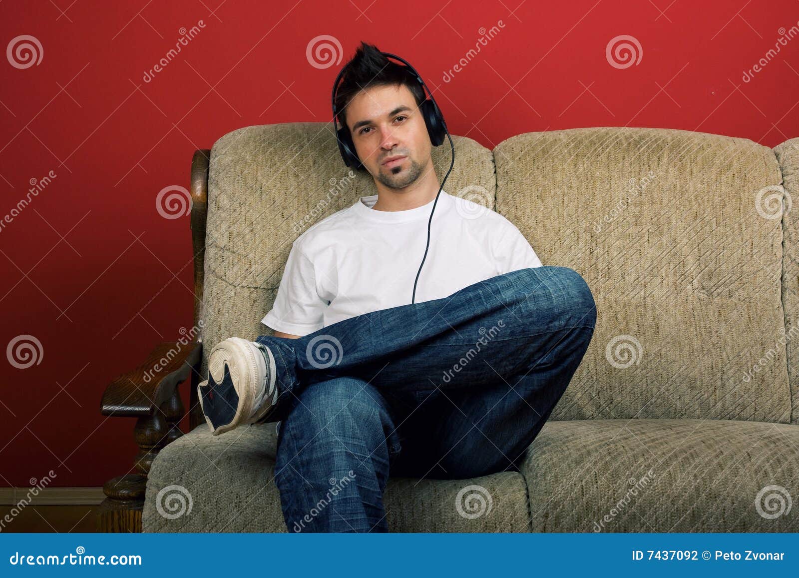 Young Man Enjoying Music stock photo. Image of cool, melody - 7437092