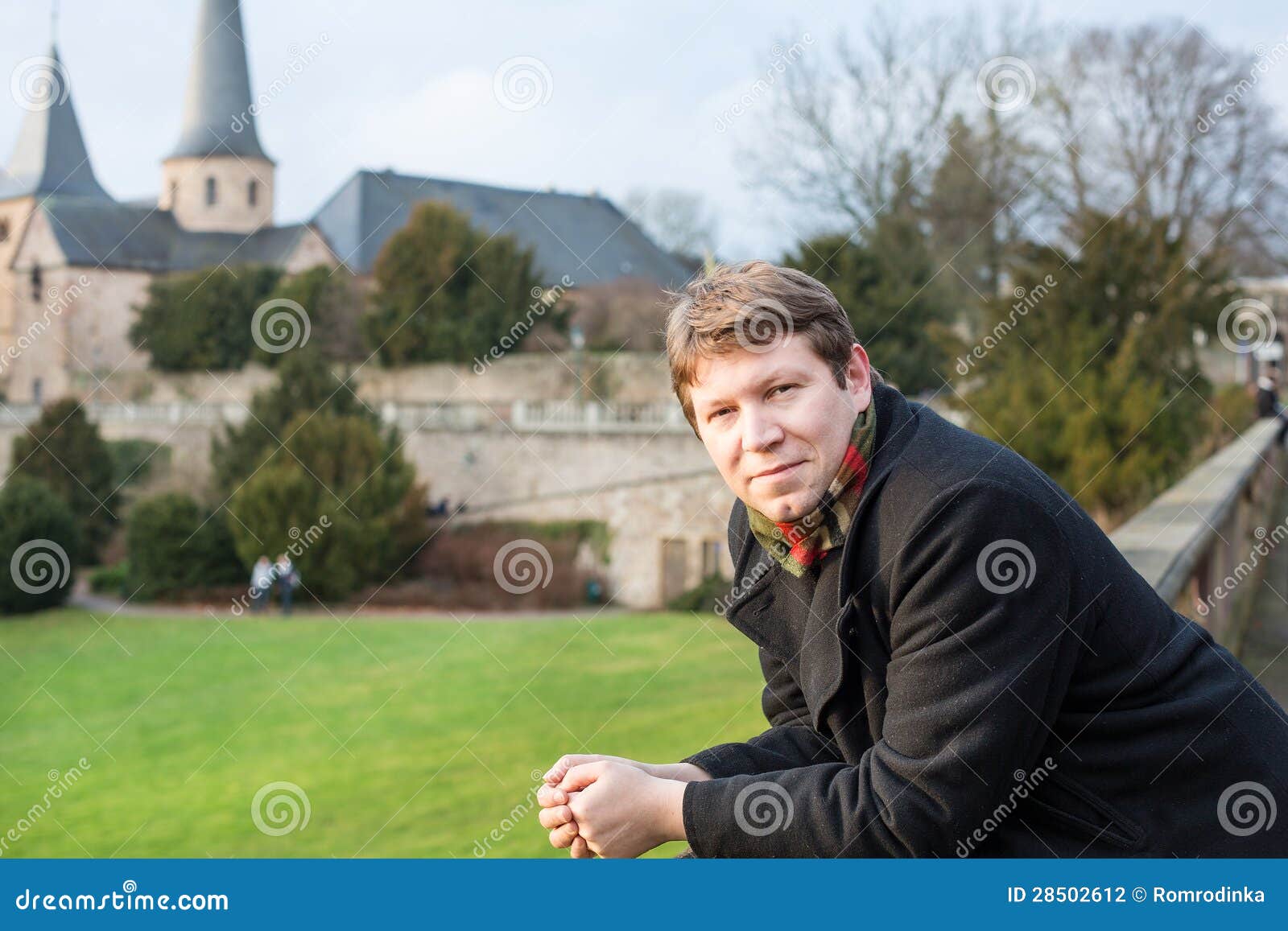 Young Man Enjoying Spring Sunshine in a German City Stock Photo - Image ...